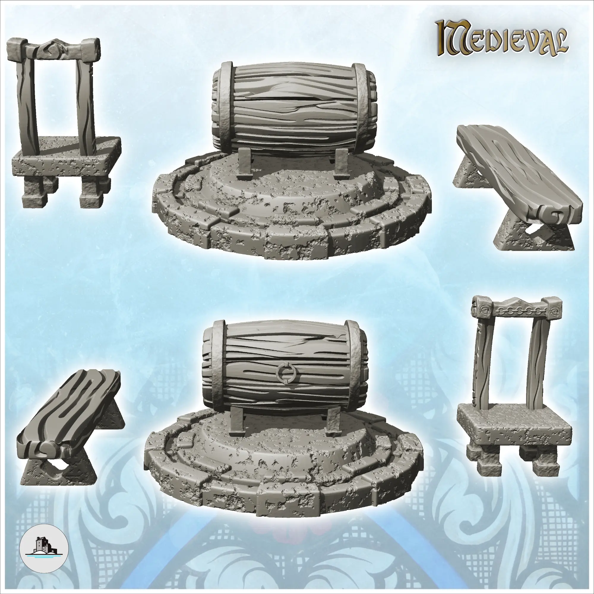 Other STL Download - Accessory set with barrel (1) - miniatures ...