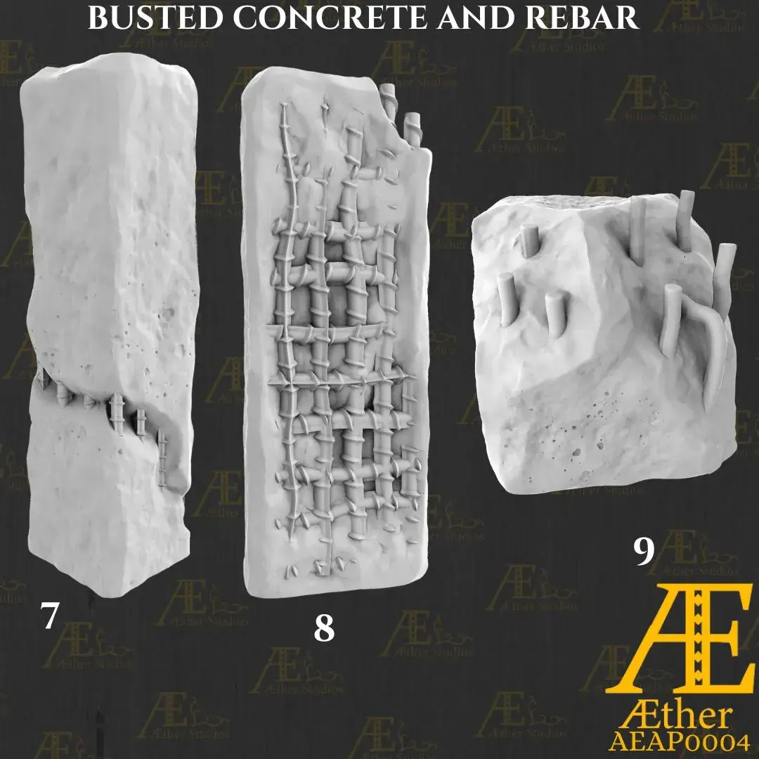 Props & Terrain STL Download - AEAP0004 - Broken Concreteby Aether Studios