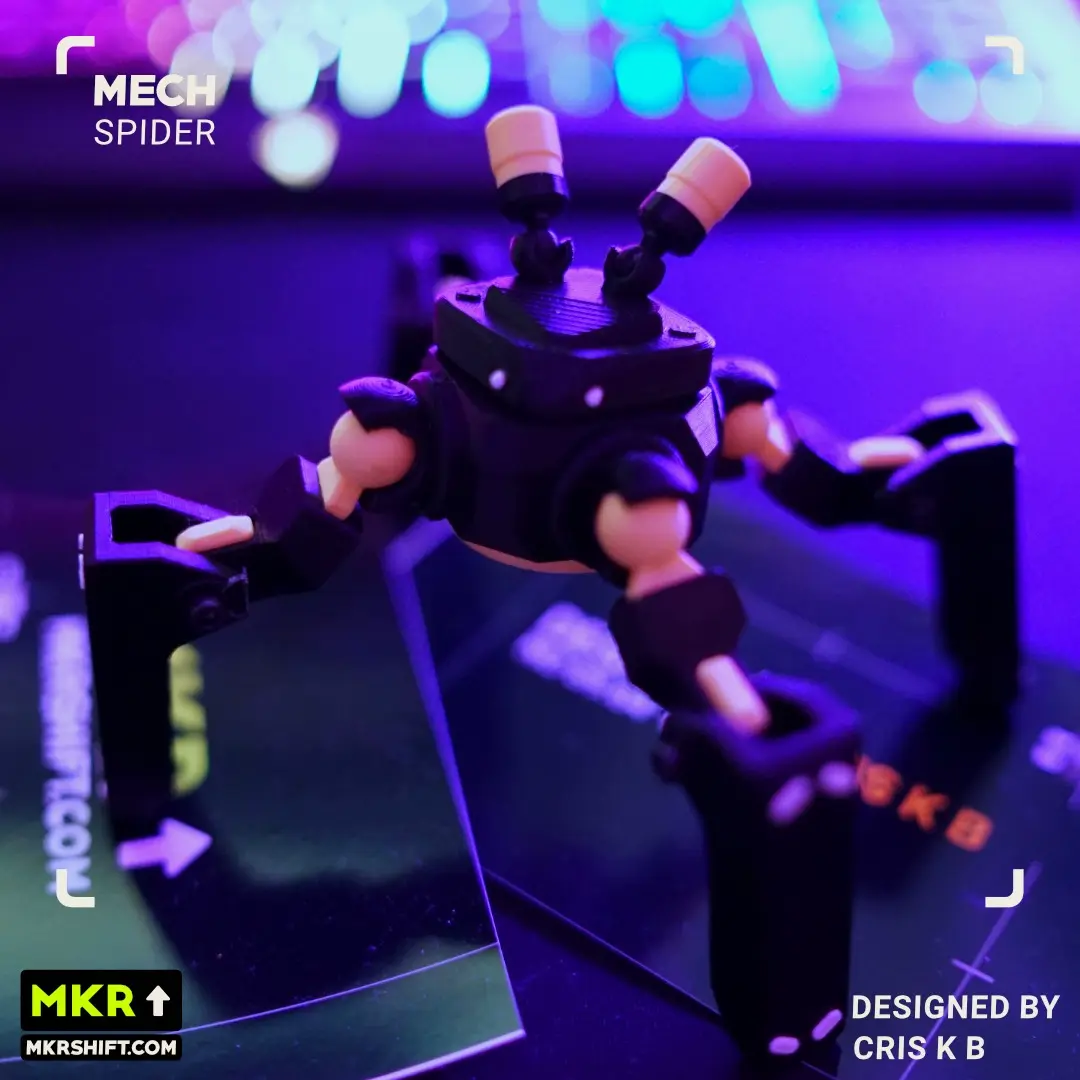 3D Printer Files | 3MF File | ARTICULATED MECH SPIDER - UNIT 007 ...