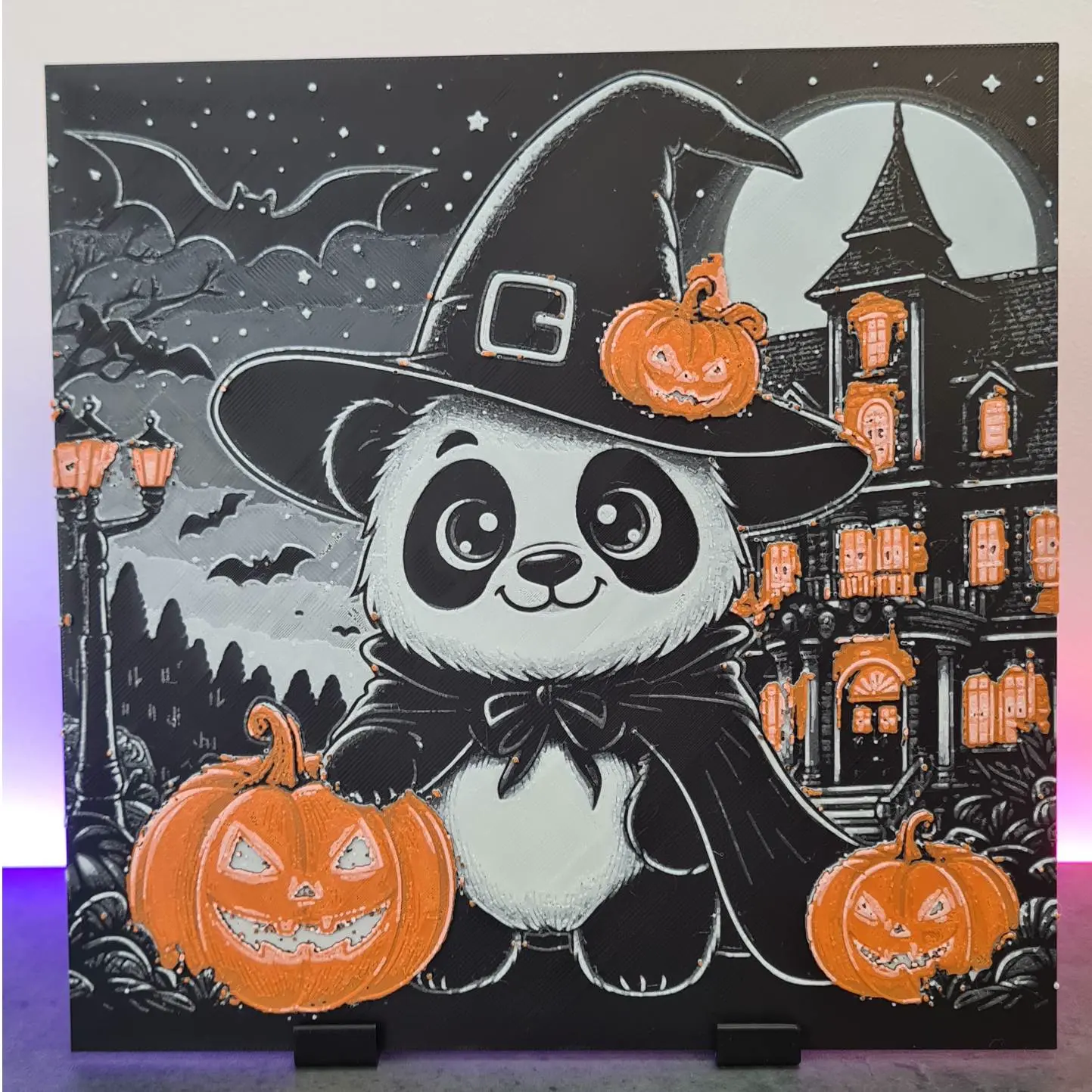 3D Printer Files | 3MF File | Cute Panda Halloween – Hueforge – 4 Colors | Creality Cloud