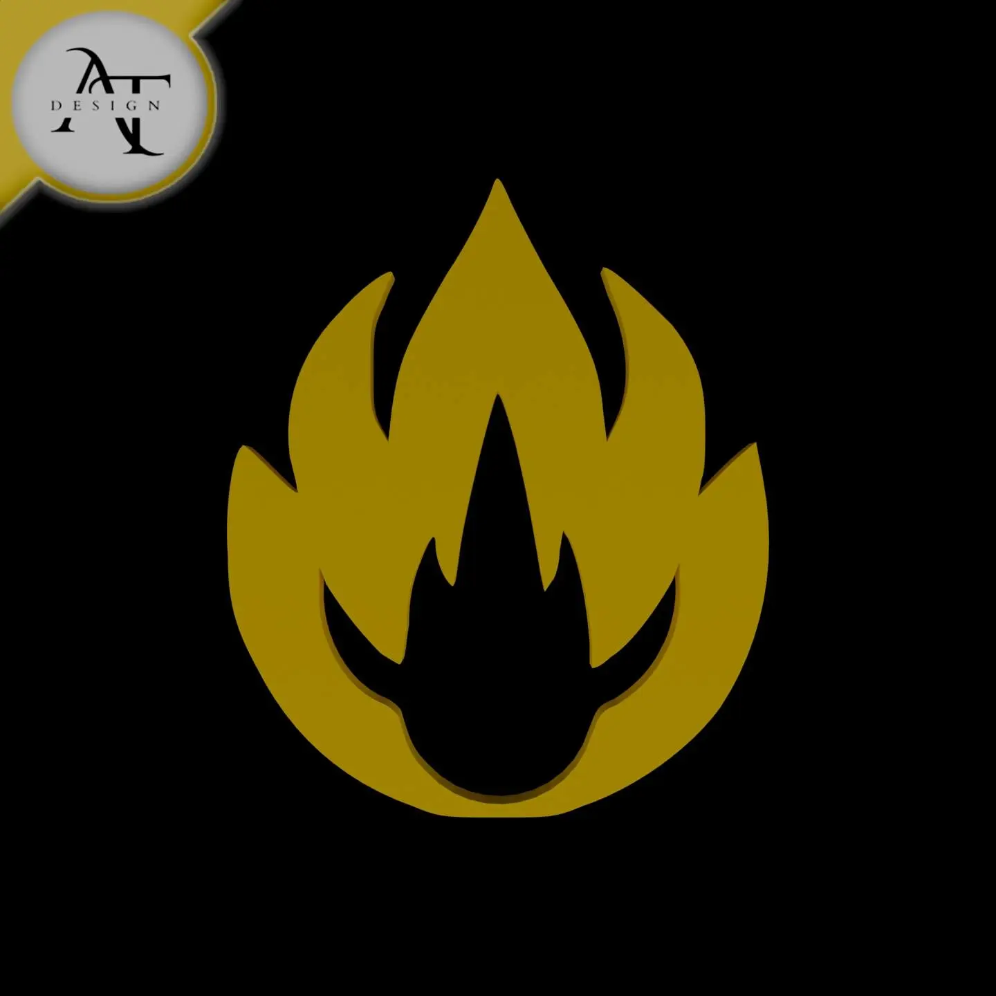 3D Printer Files | 3MF File | Simple Flame Symbol - 2D Art | Creality Cloud