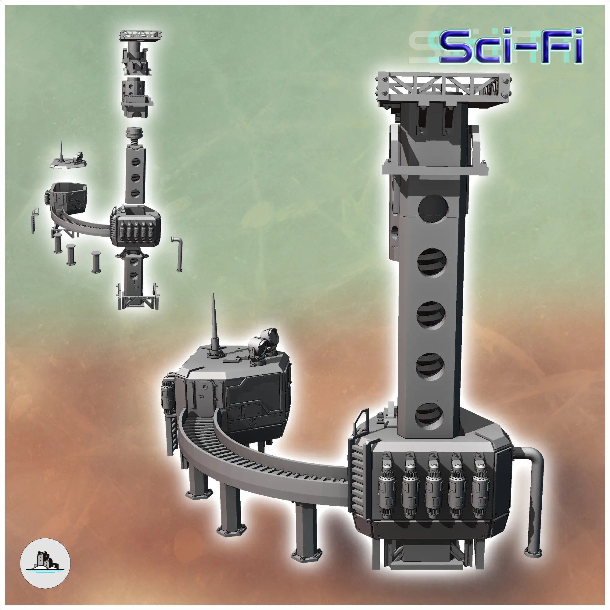 Other STL Download - Set of futuristic giant drill with drilling hole ...