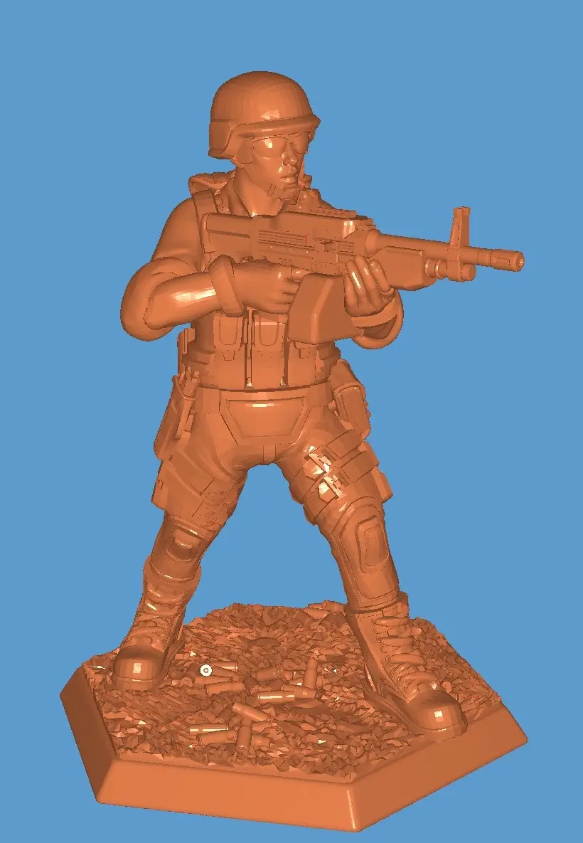 Characters & Creatures STL Download - US Marine machine gunnerby Greer ...