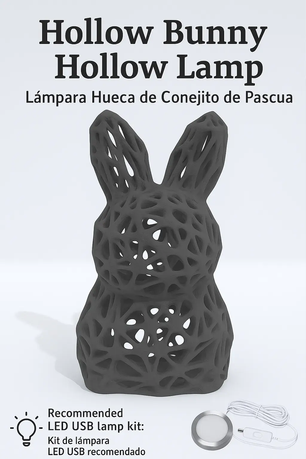 Lighting & Lamps STL Descarga - Hollow Bunny Lamp – Easter Edition - M ...