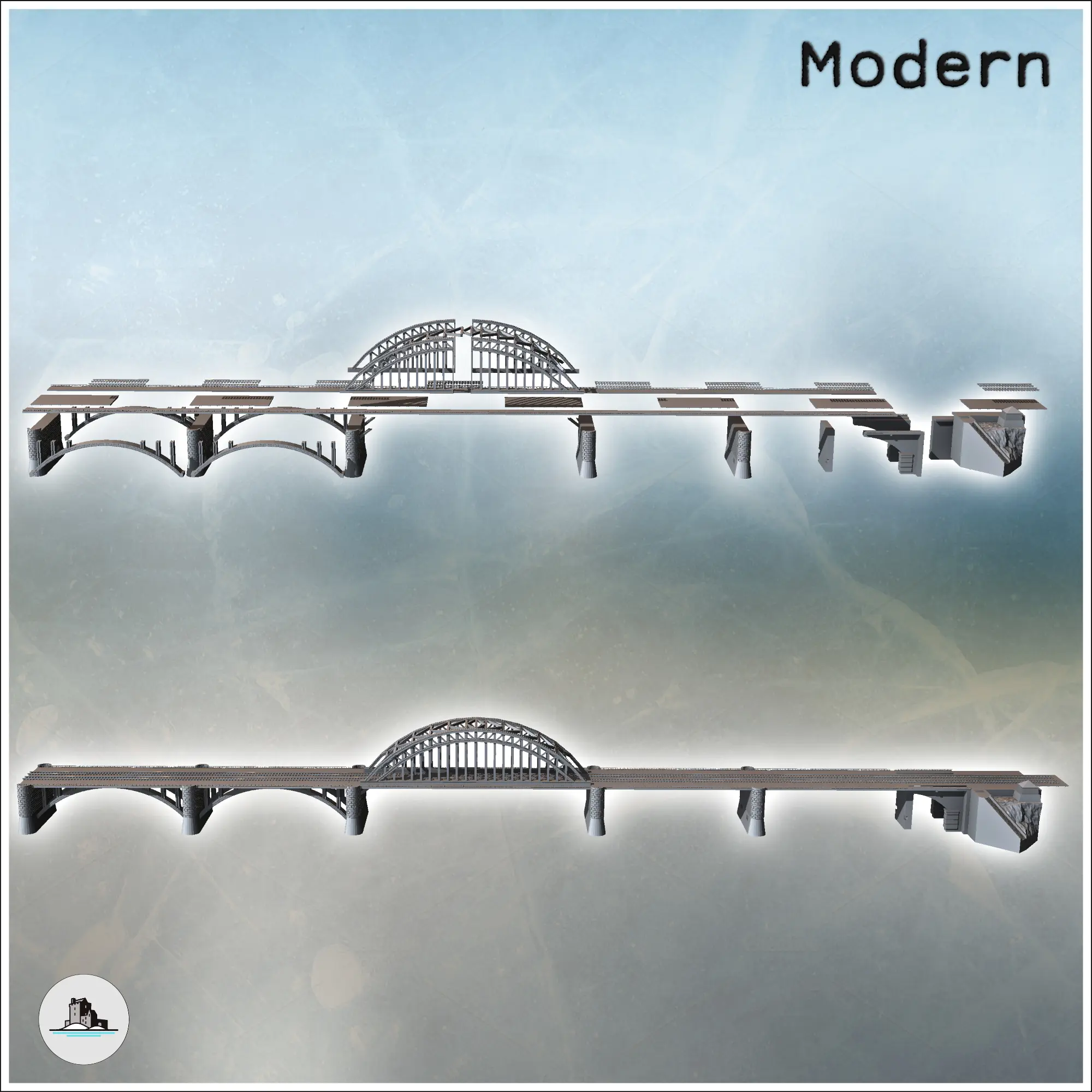 Props & Terrain STL Download - Nijmegan Nijmegen Rail and Road Bridge ...