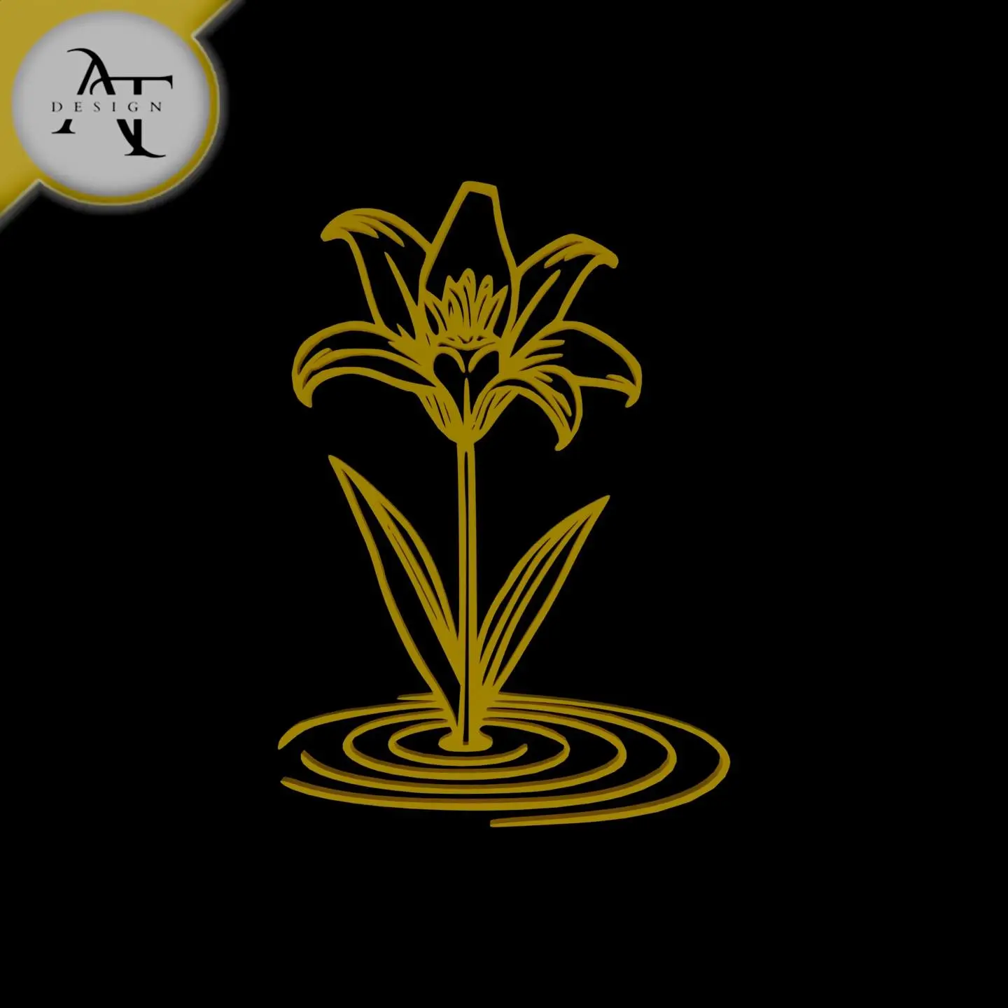 Home Decorations & Ornaments STL Download - Flower - Line Art - 2D Wall ...