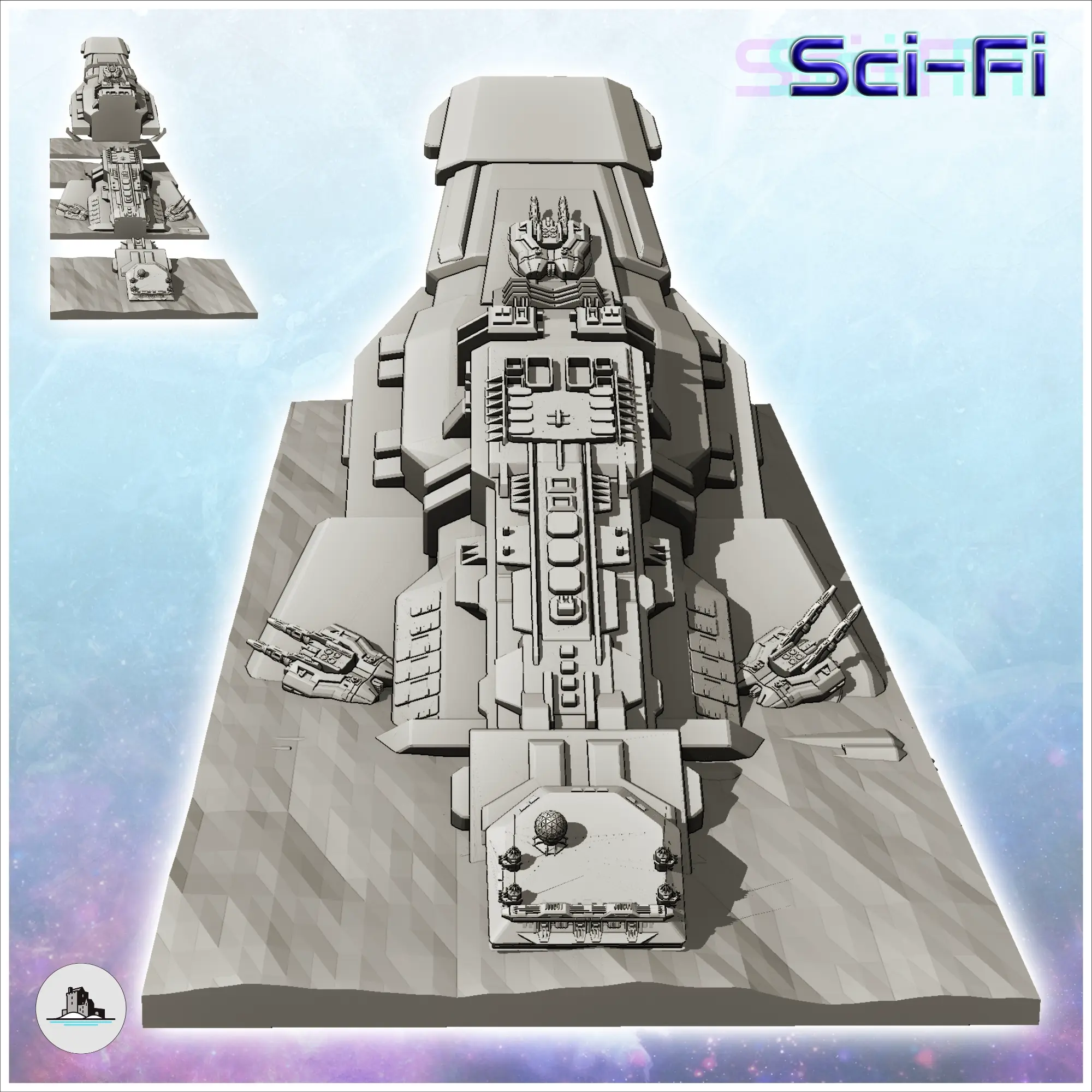 Other STL Download - Huge space warship carcass (front part) (3 ...