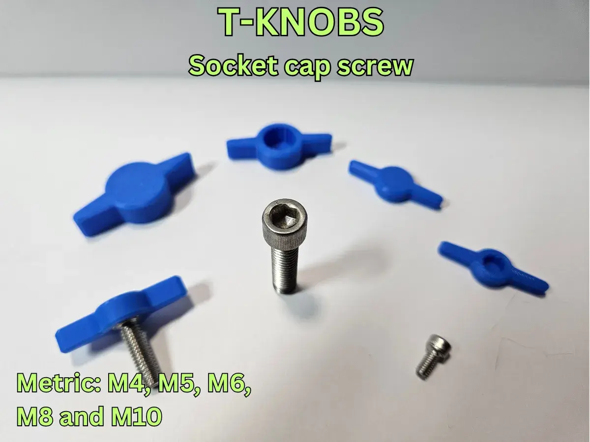 3d yazıcı baskı modelleri | 3MF | T-SHAPED THUMBSCREWS KNOBS for metric ...