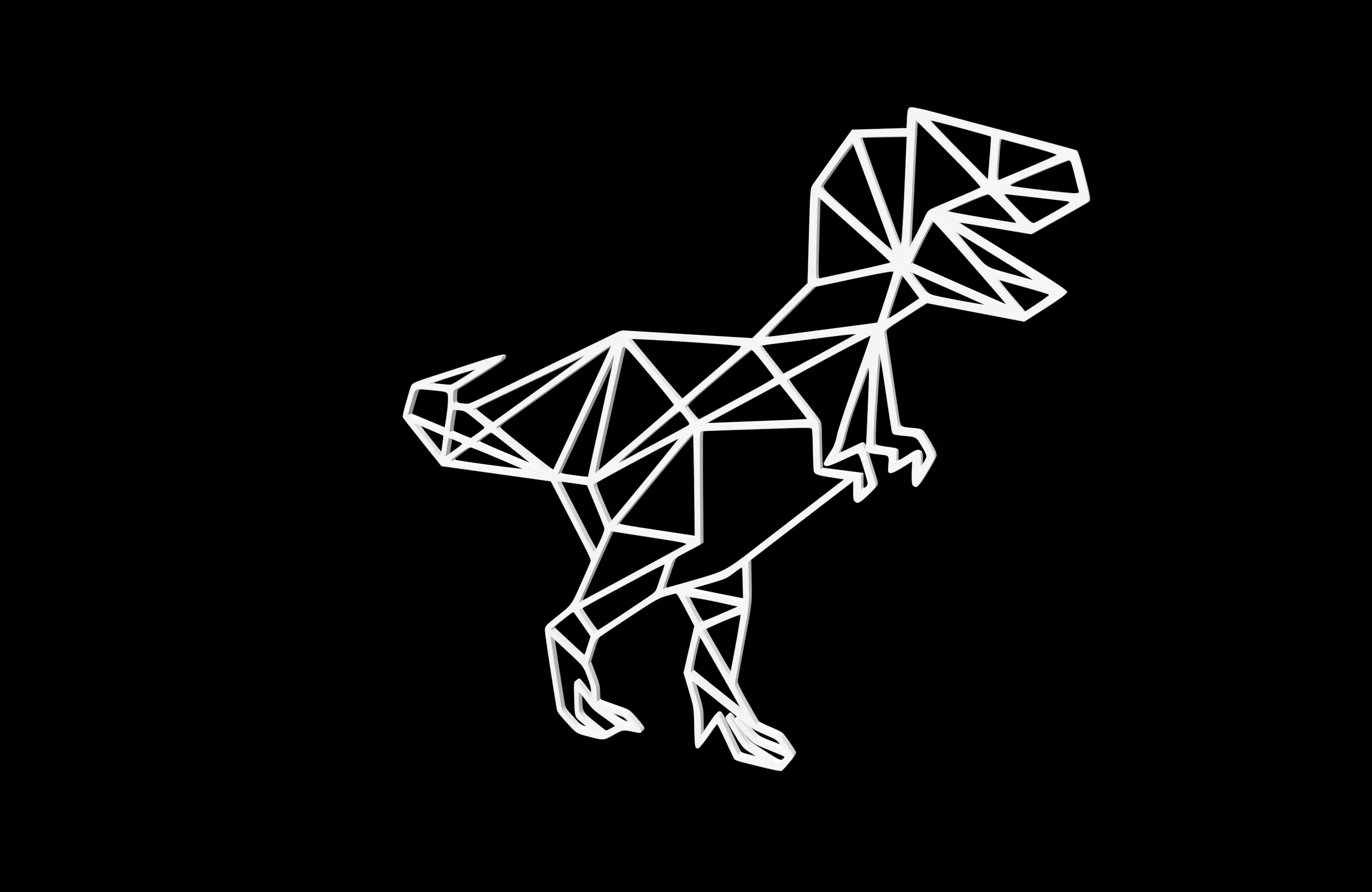 Digital Art STL Download - Geometric T-REX Wall Artby Wes Design