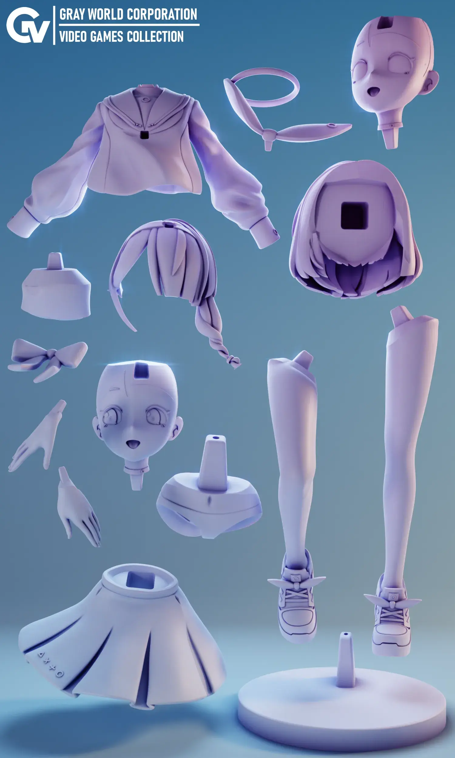 Characters & Creatures STL Download - Arona | Blue Archiveby Gray World ...