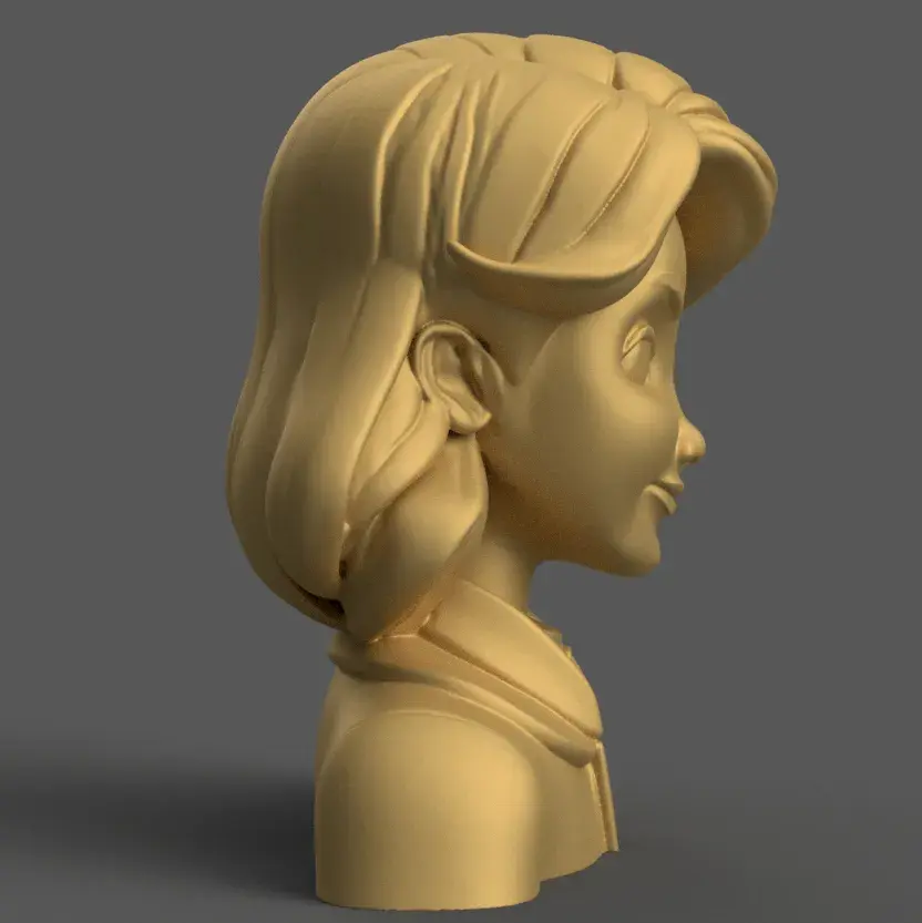 Sculptures & Artworks STL Descarga - Cute Cartoon Girl Bust – 3D ...