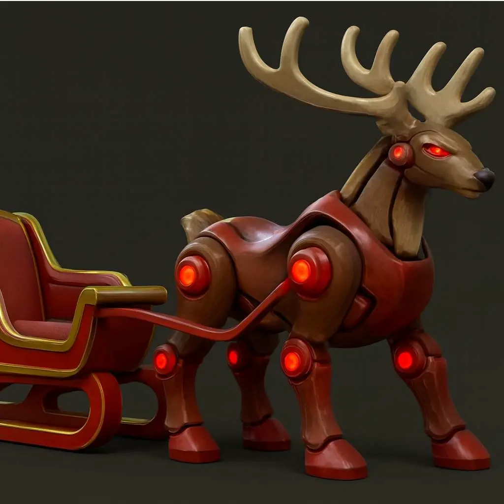 3D Printer Files | 3MF File | Reindeer with sleigh (robotic) | Creality ...