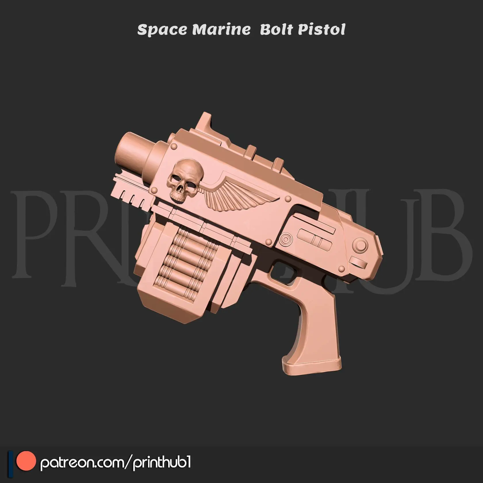 Cosplay STL Download - Space Marine Bolt Pistol – Cosplay Prop 3D Print ...