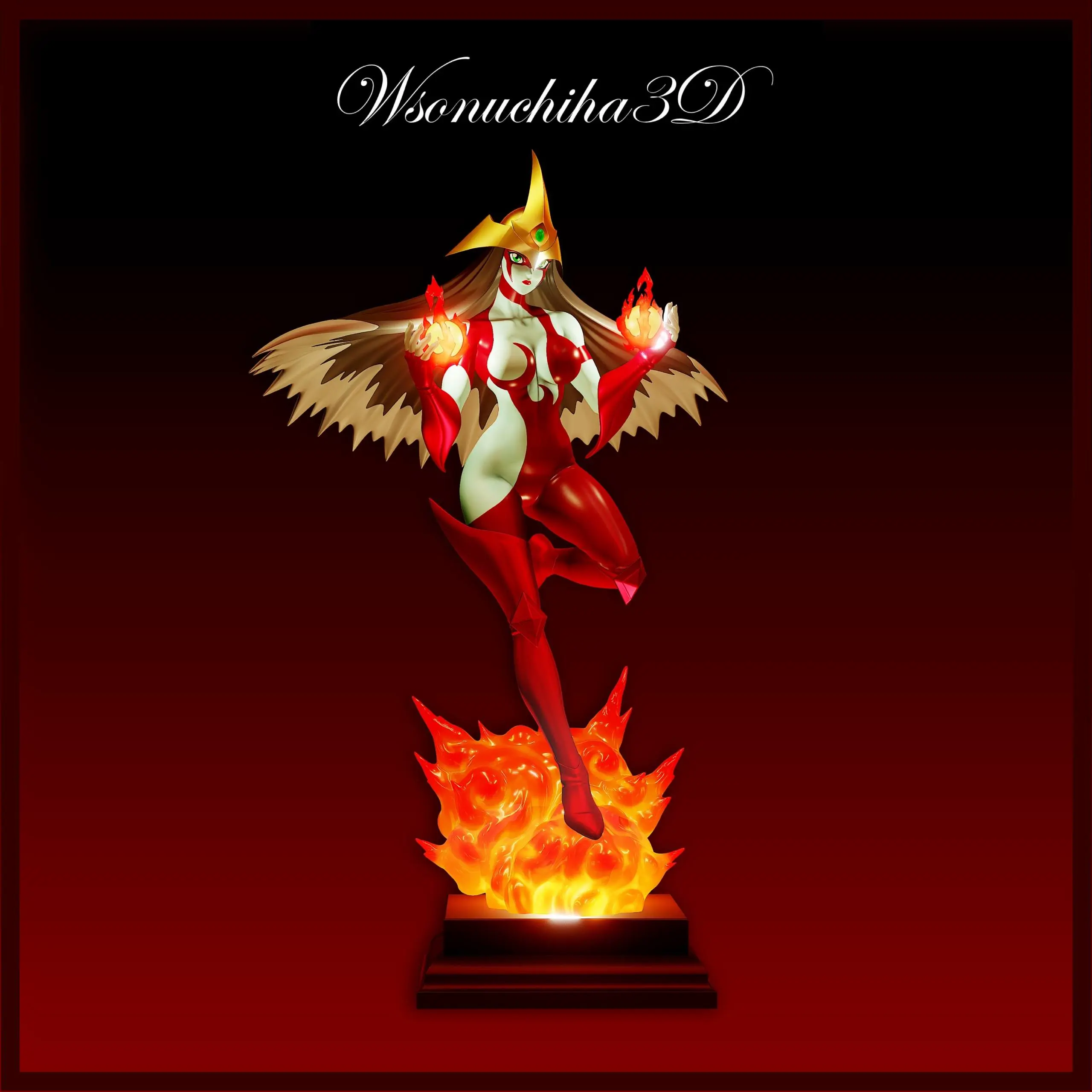 Characters & Creatures STL Download - Elemental HERO Burstinatrix ...