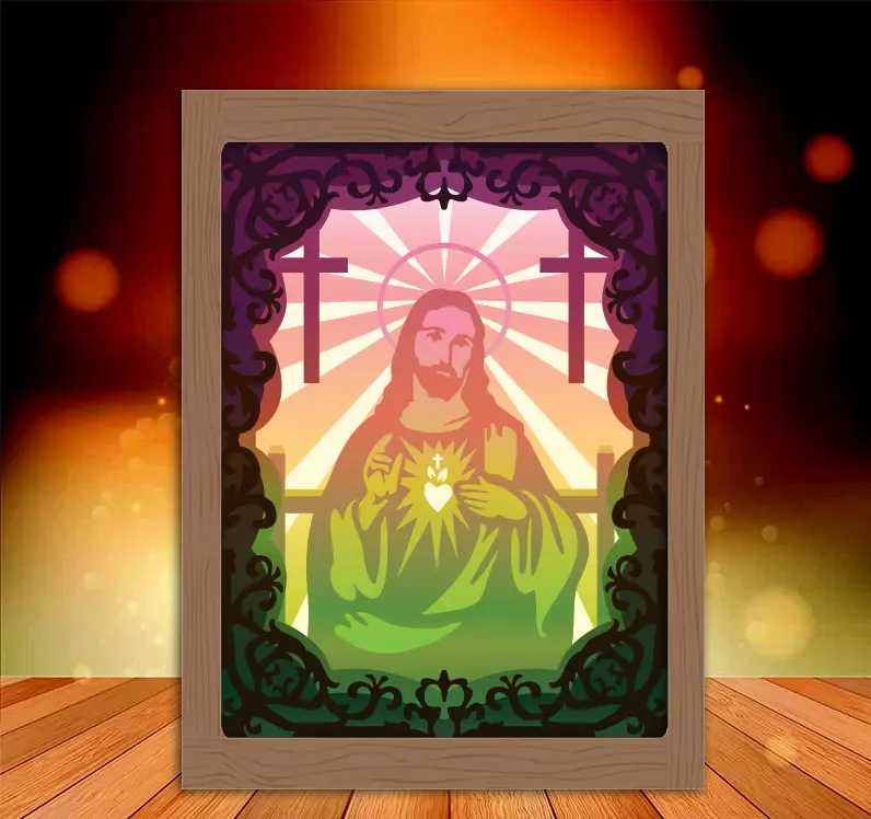Home Decorations & Ornaments STL Download - Jesus Christ shadow boxby ...