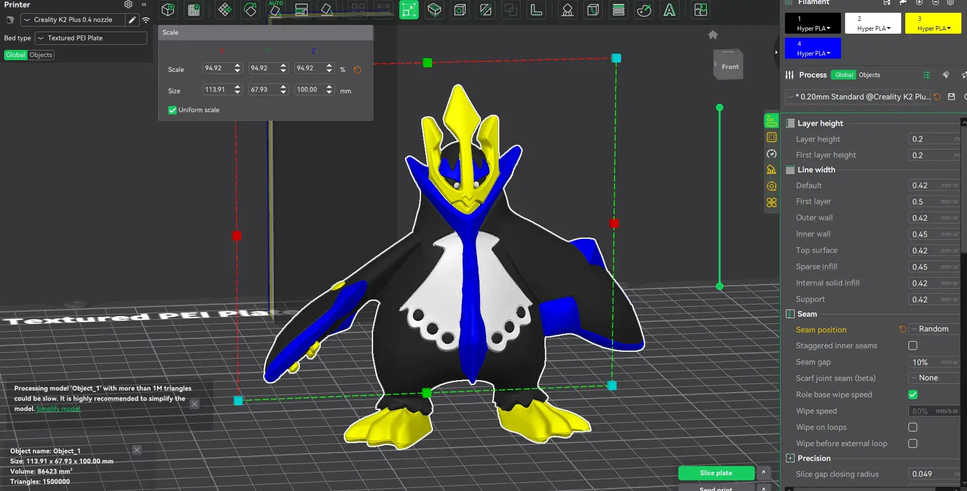 3D Printer Files | 3MF File | Pokemon Empoleon CFS, AMS Multicolor ...