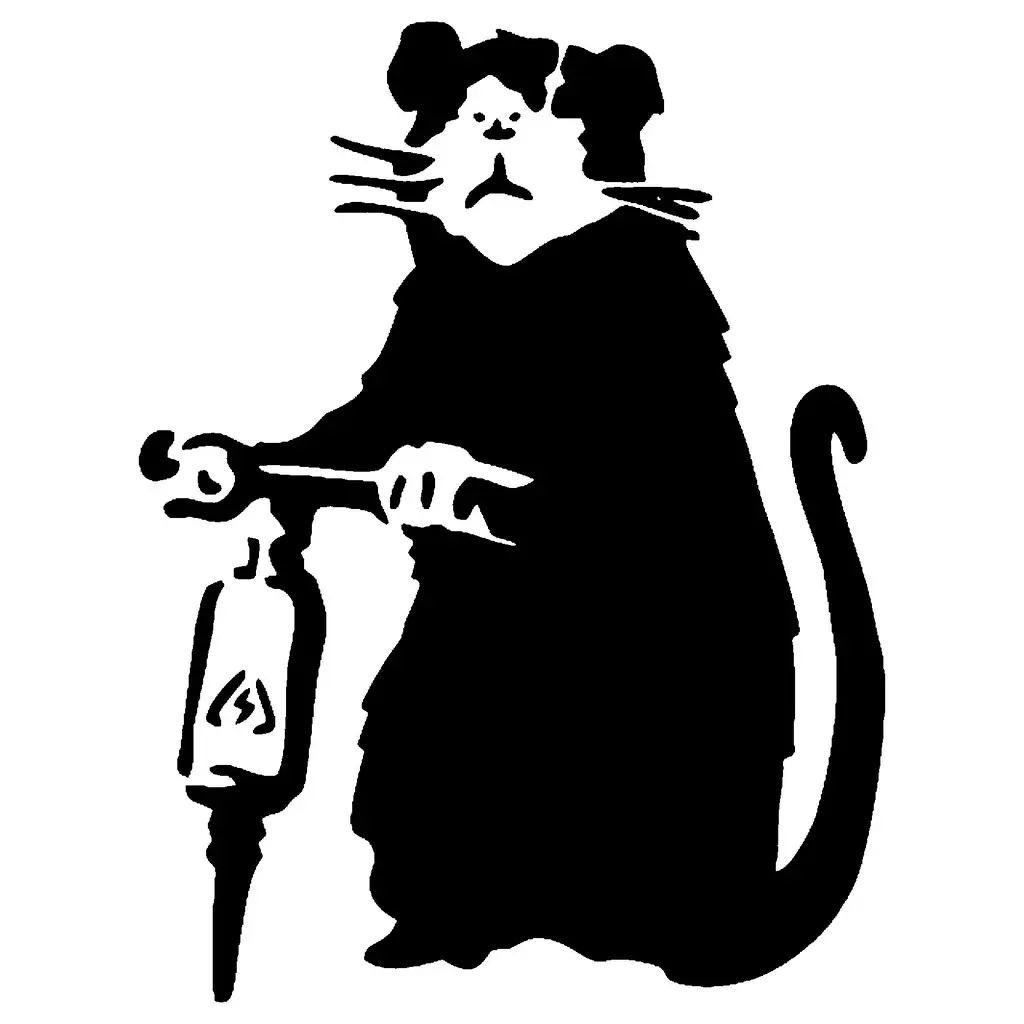 Free Digital Art STL Download - Banksy Rat stencil 4by SMT_M 🦊