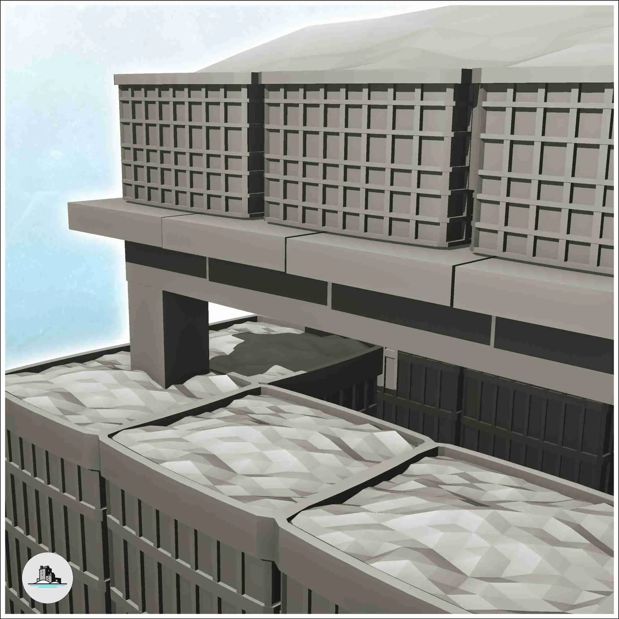 Props & Terrain STL Download - Fortified shooting range with roof and ...