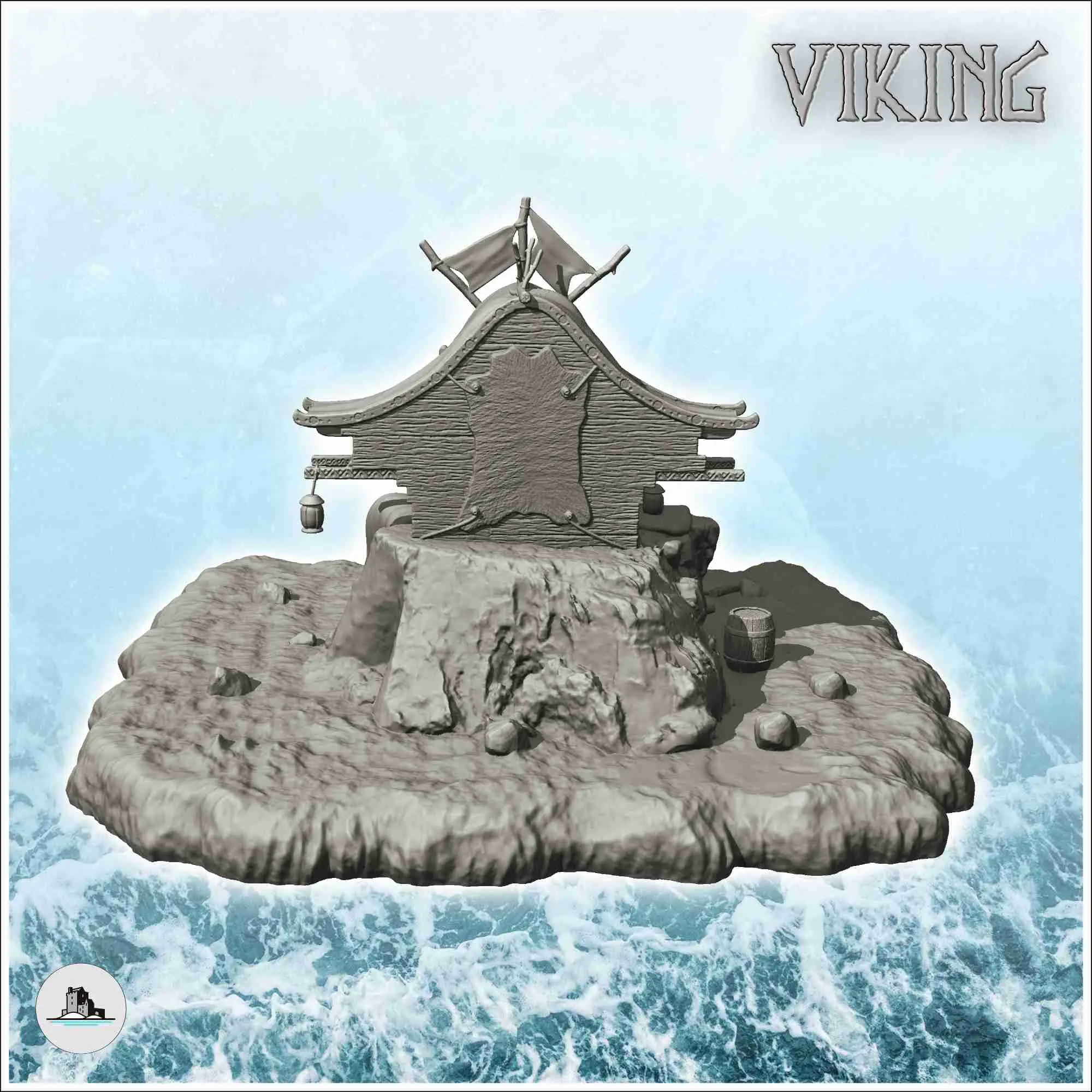 Viking mystic rites altar on rock (8) - scenery medieval min | 3D ...