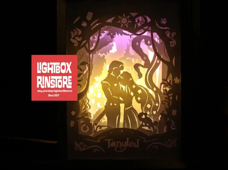 Digital Art STL Download - rapunzel v 2 lightbox (shadow box)by ...