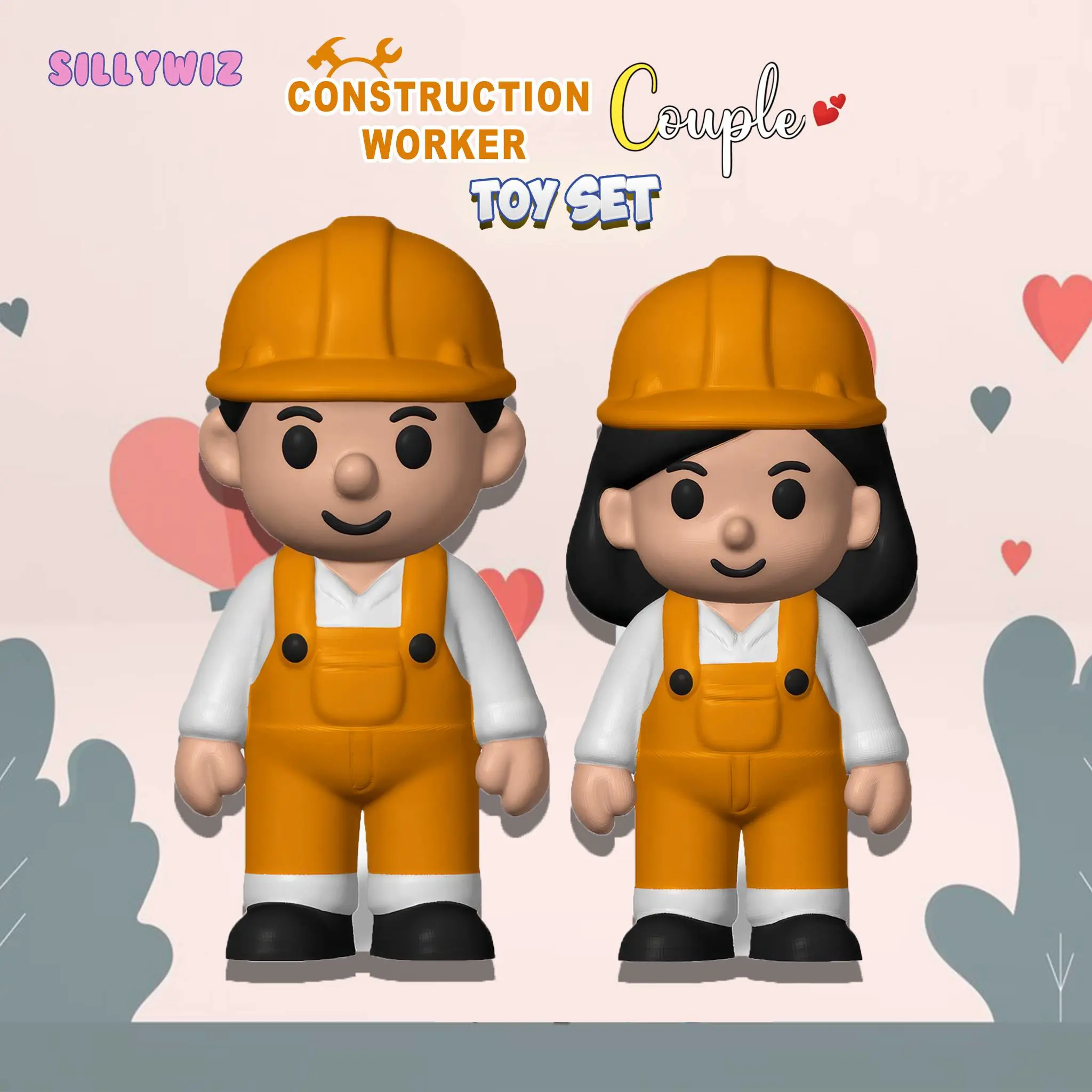 Characters & Creatures STL Download - Cute Construction Worker Boy and ...