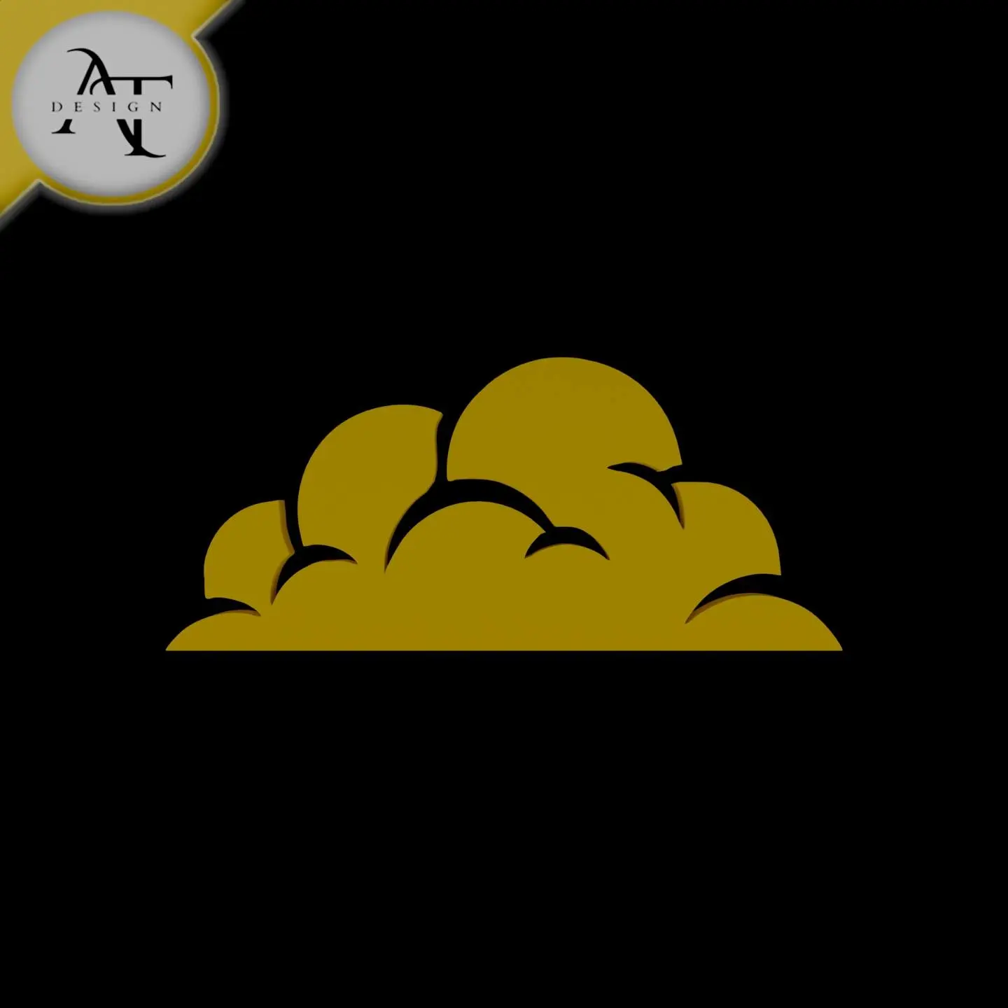 Free Digital Art STL Download - Simple Cloud Symbol - 2D Artby AT Design