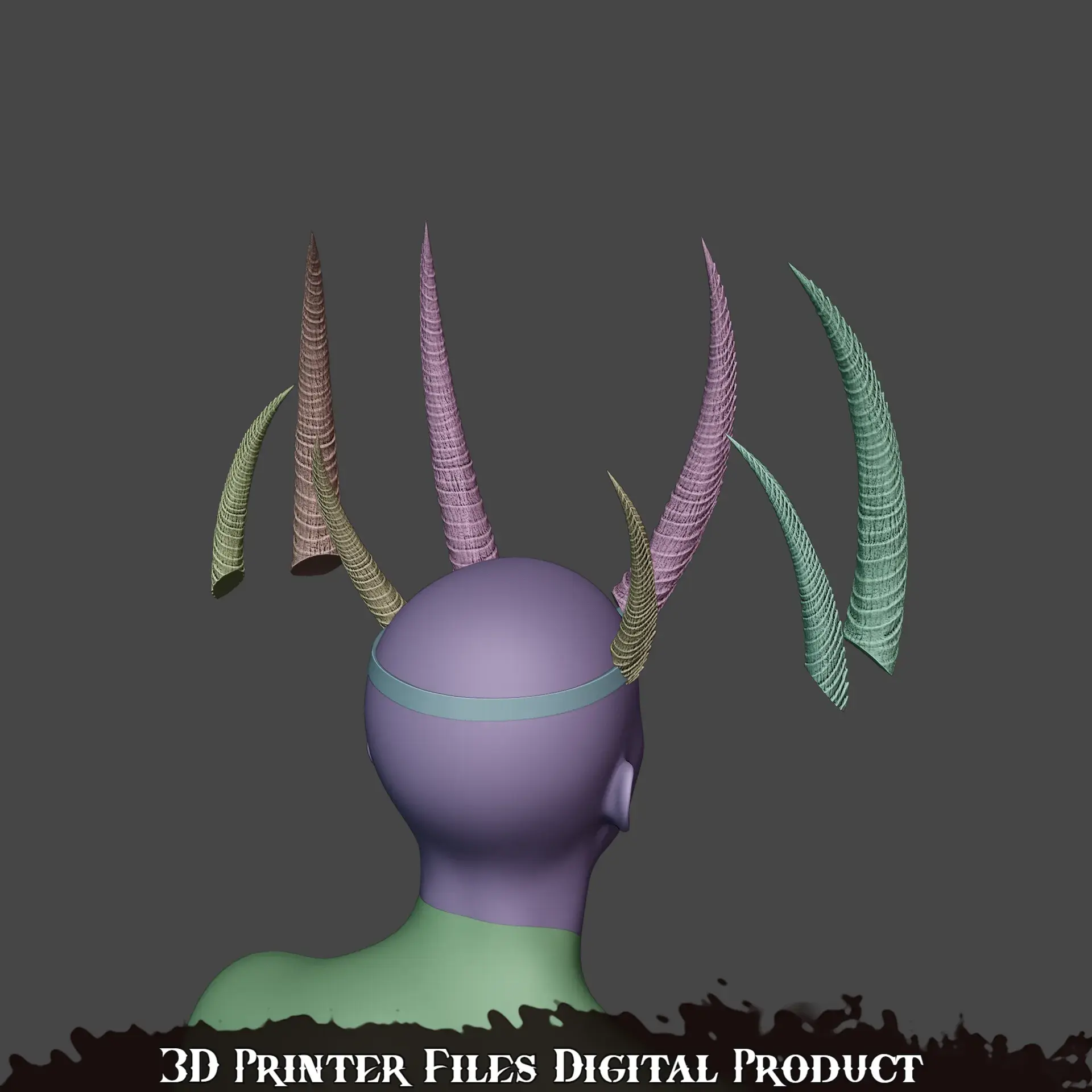 Cosplay STL Download - Mizora cosplay horns Baldurs Gate 3by Krotek-inc