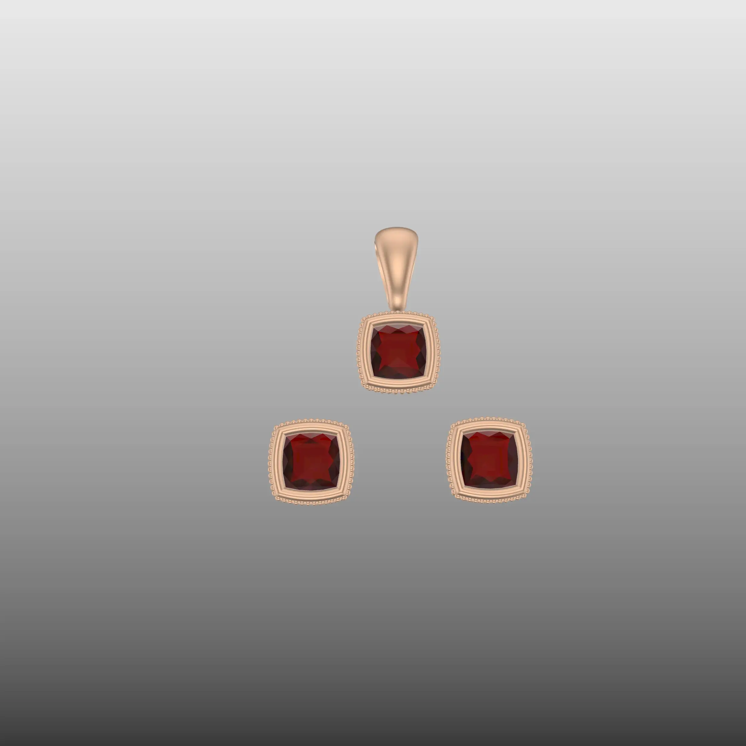 Jewelry & Accessories STL Download - Barion Cut Earrings And Pendant ...