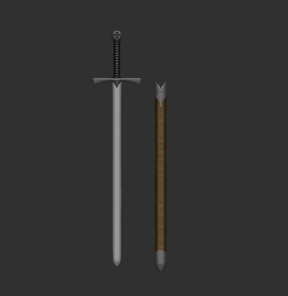 Miniature Games & Accessories STL Download - Épée Templier+ fourreau ...