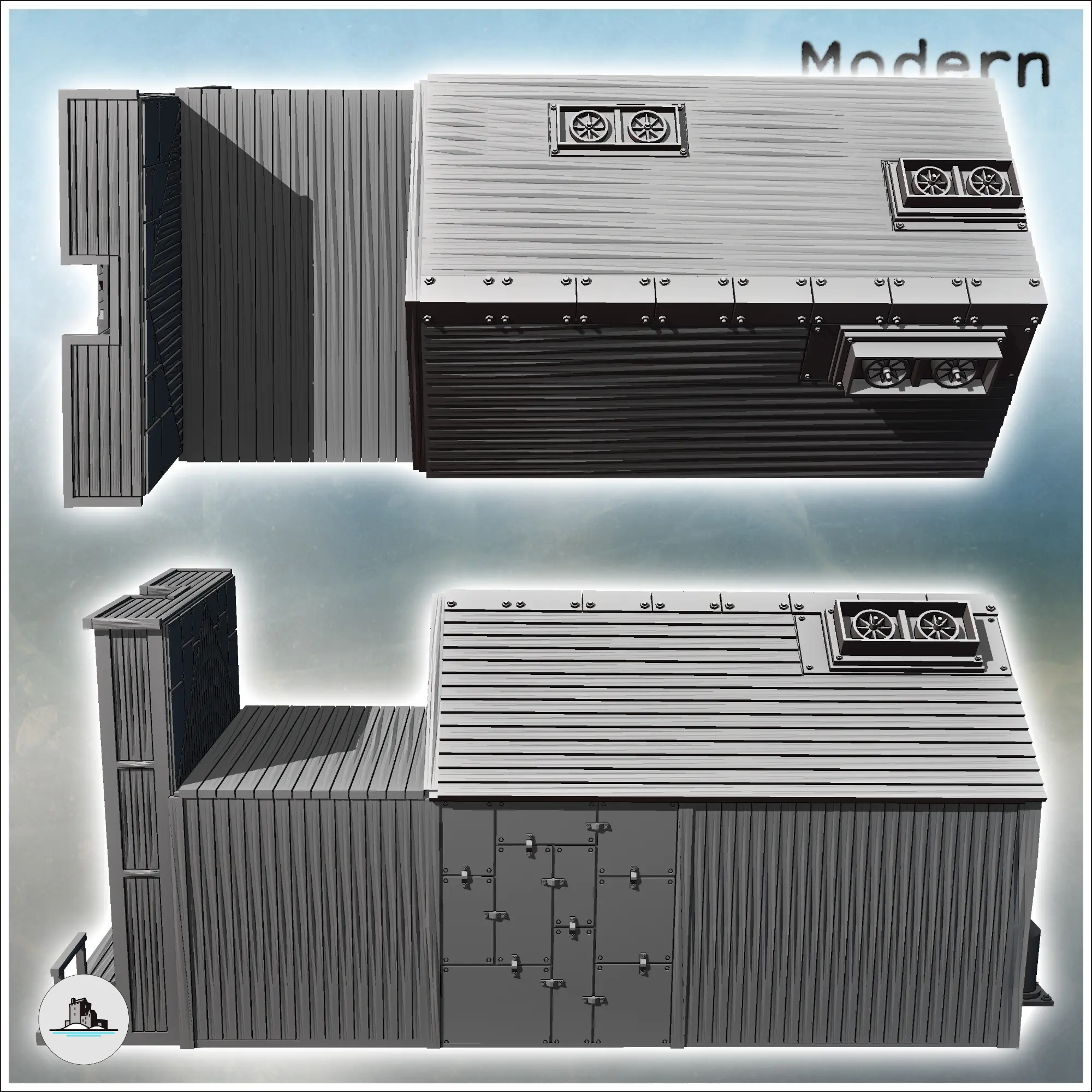 Miniatures STL Download - Futuristic western-style bank building with ...