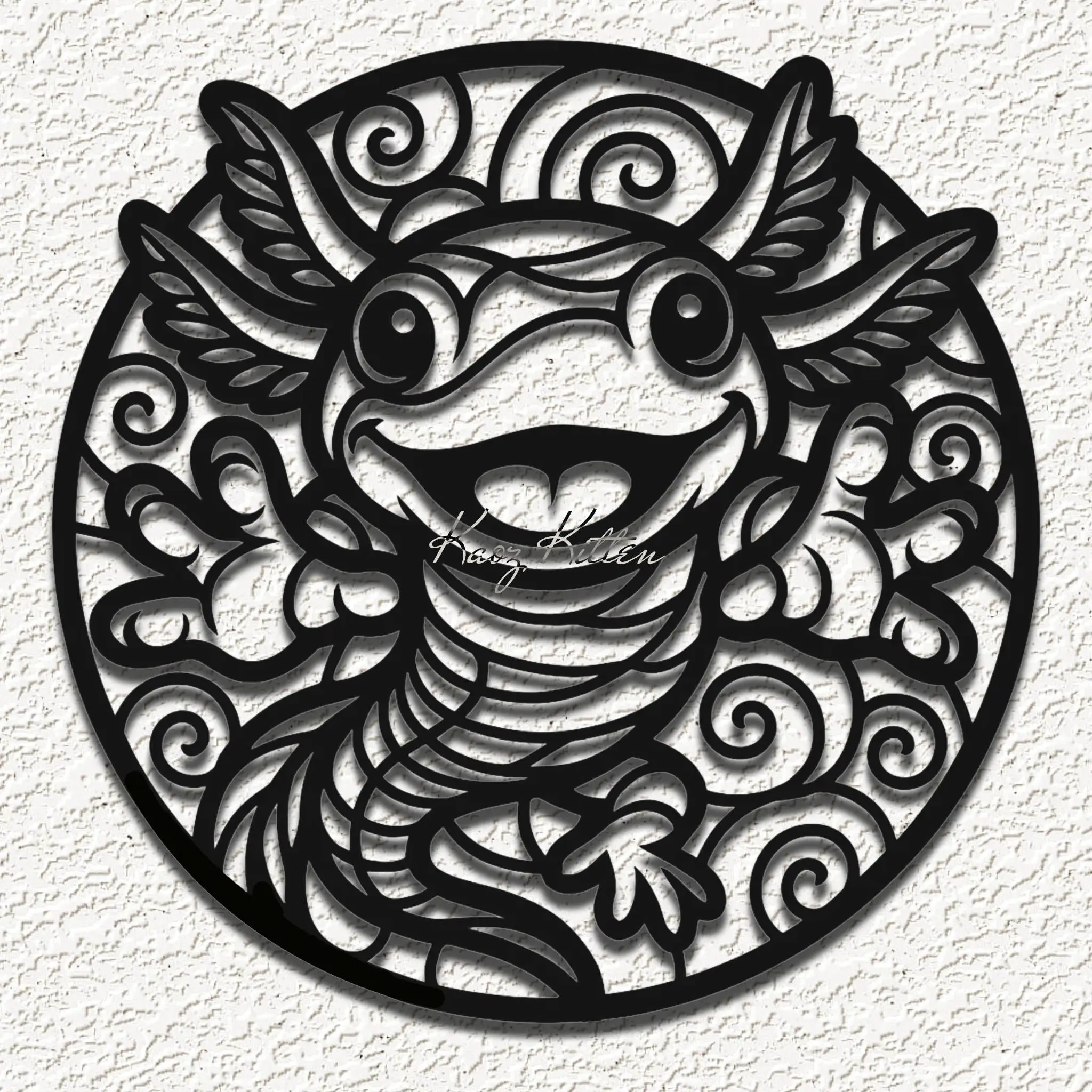 Other STL Download - axolotl glass wall art home decorby Kaoz Kitten