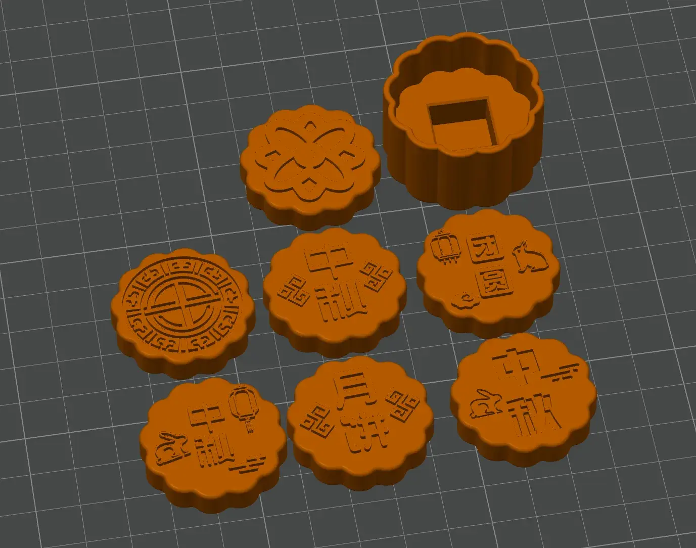 3D Printer Files | 3MF File | 中秋月饼按键fidget - mooncake clicker ...