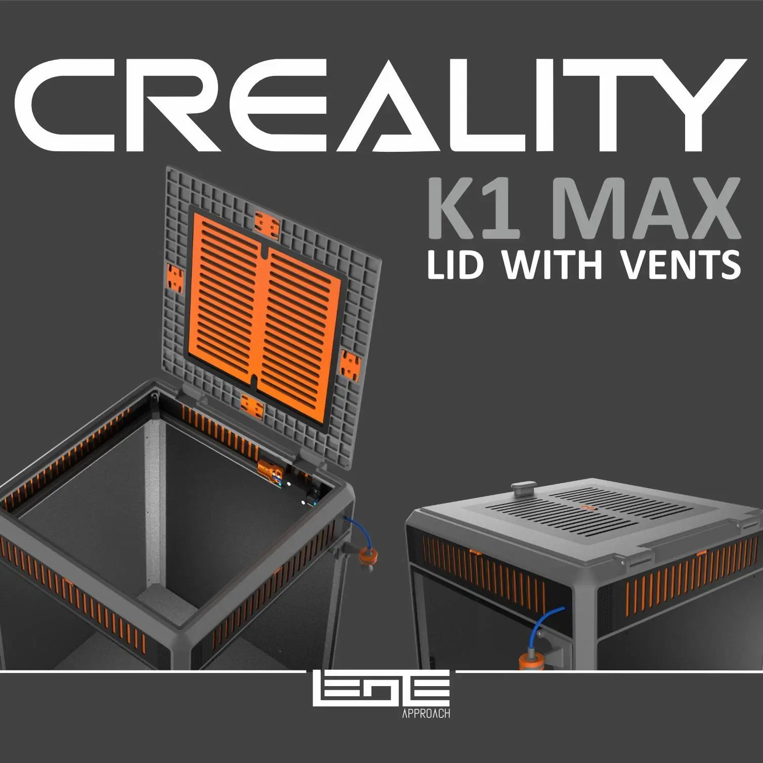 3d yazıcı baskı modelleri | 3MF | CREALITY K1max - LID WITH VENTS ...