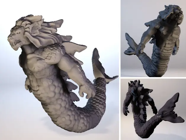 Free Other STL Download - Merlion (28mm/Heroic scale)by SMT_M 🦊