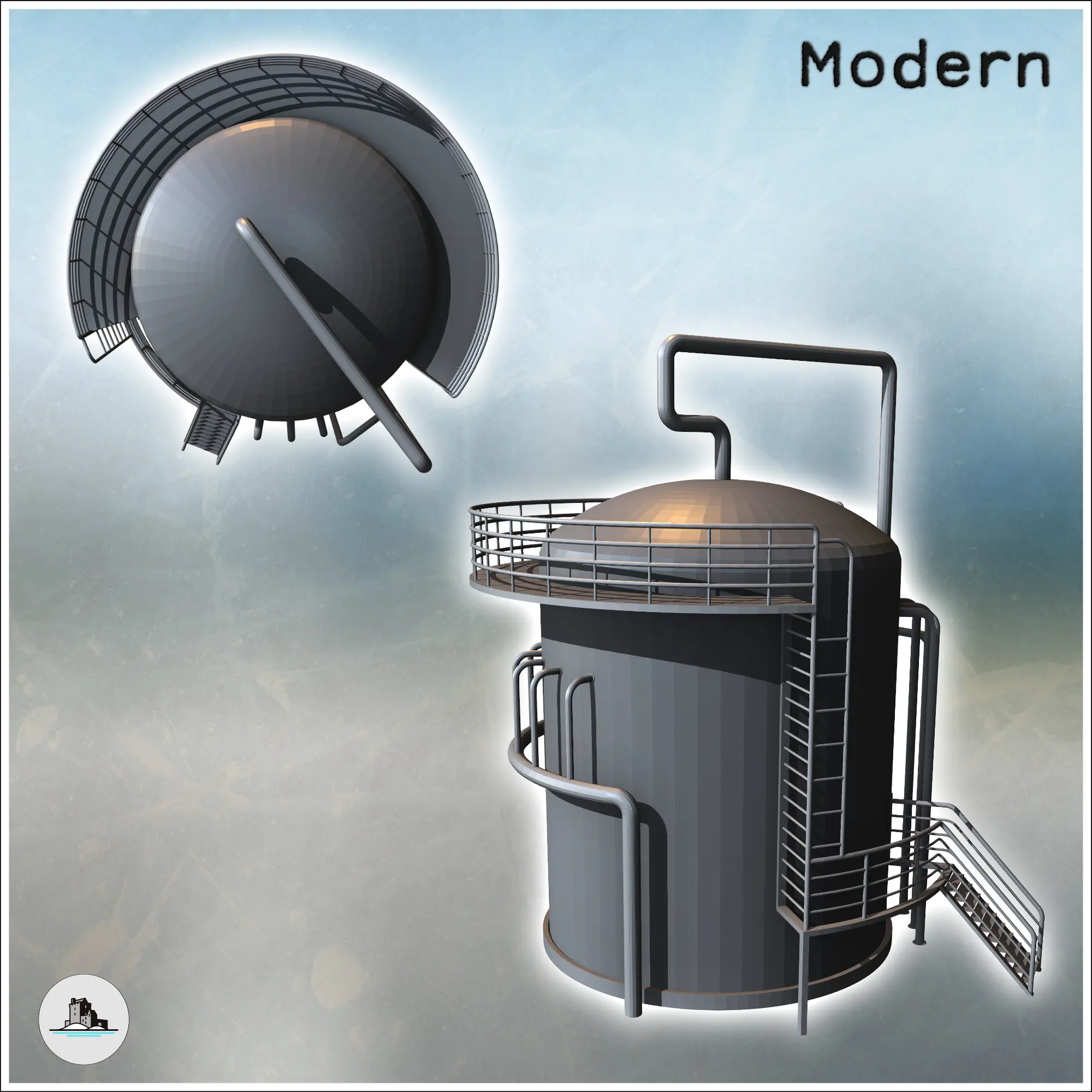 Industrial Design & Prototypes STL Download - Round industrial tank ...