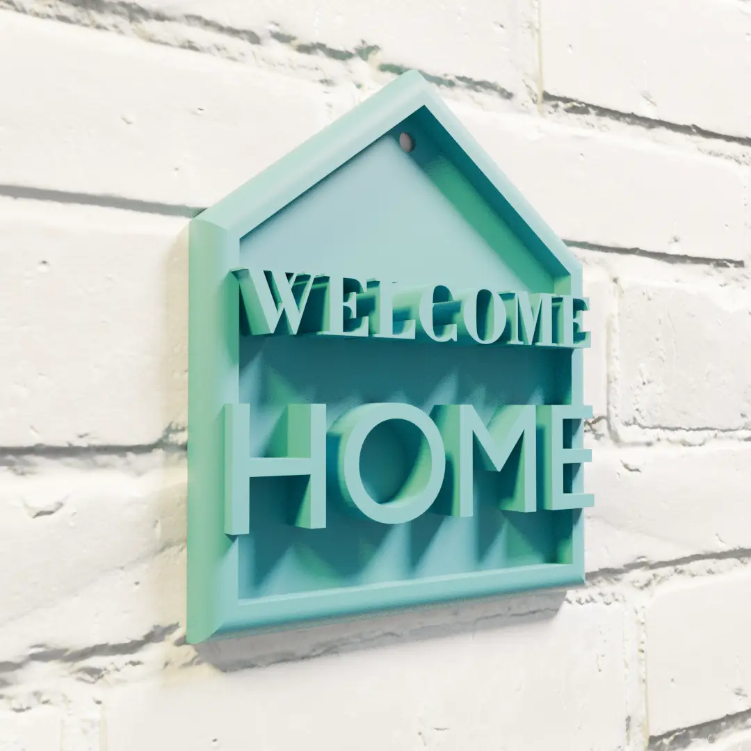 3D Printer Files | 3MF File | wall decor welcome home | Creality Cloud