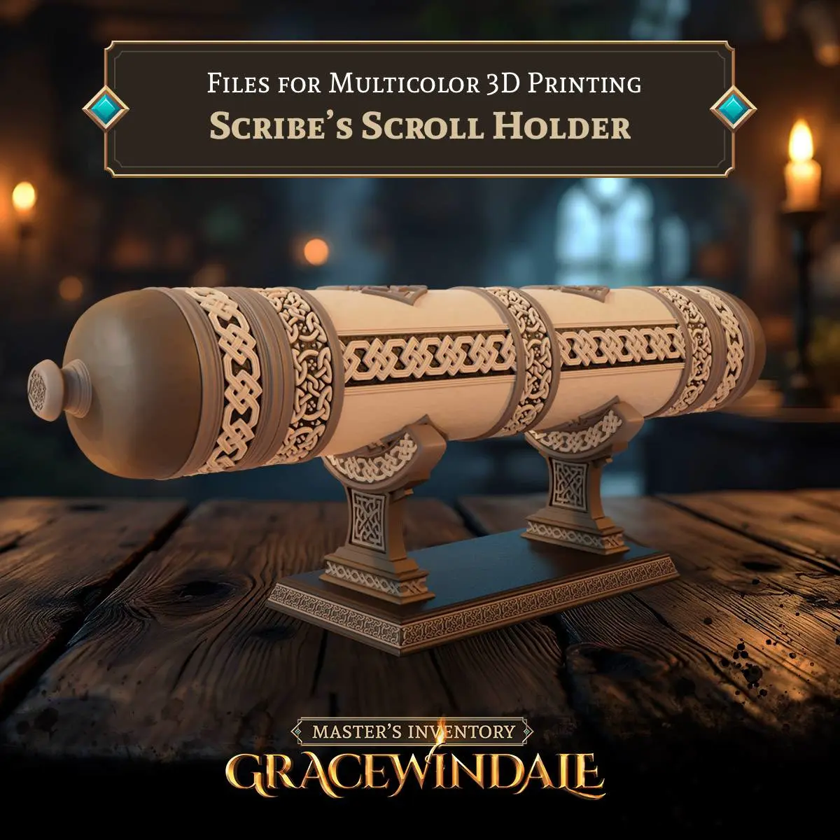 Props & Terrain STL Download - Scribe's Scroll Holderby Gracewindale