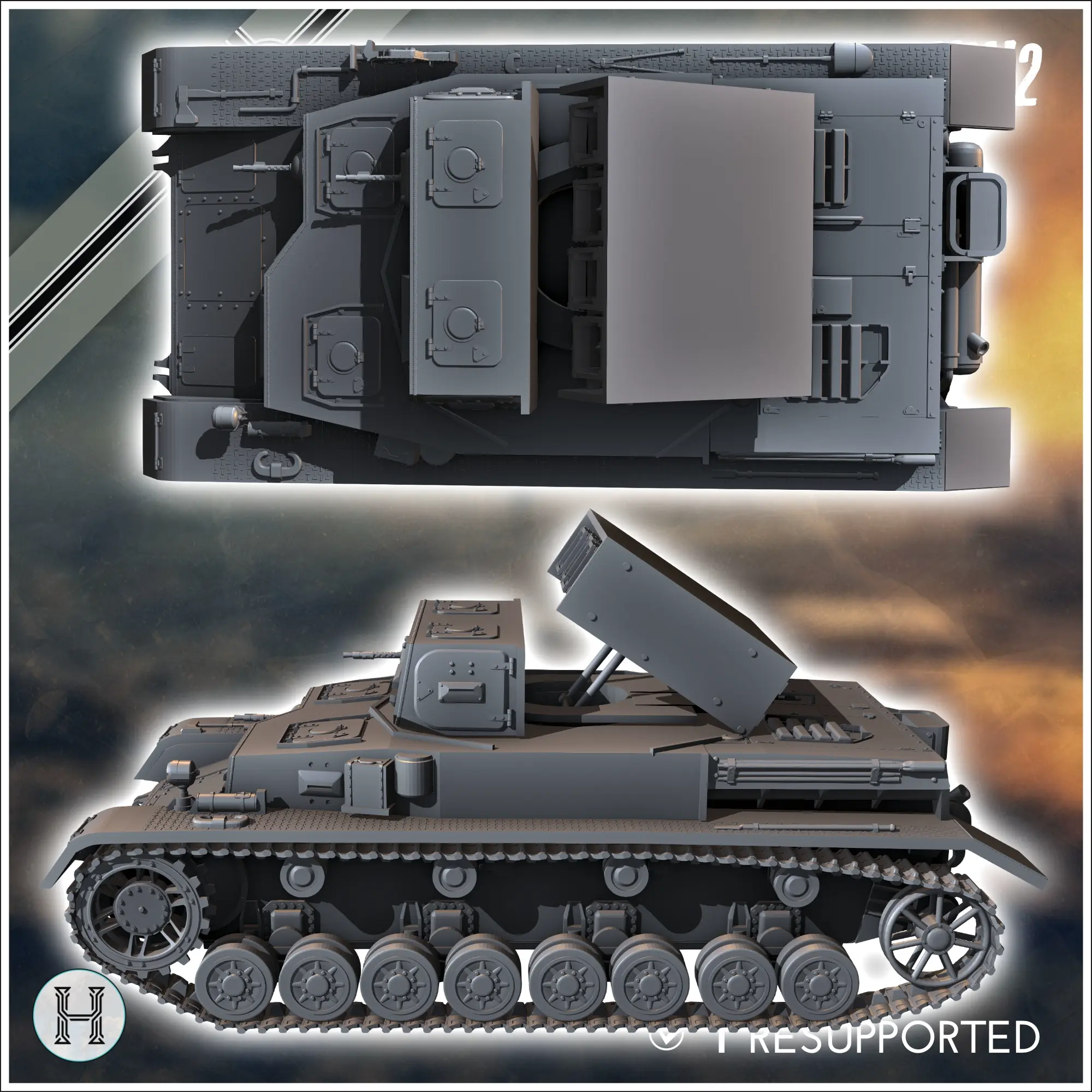 Panzer IV Ausf. E with rockets Raketenwerfer ahf Fahrgestell | 3D ...