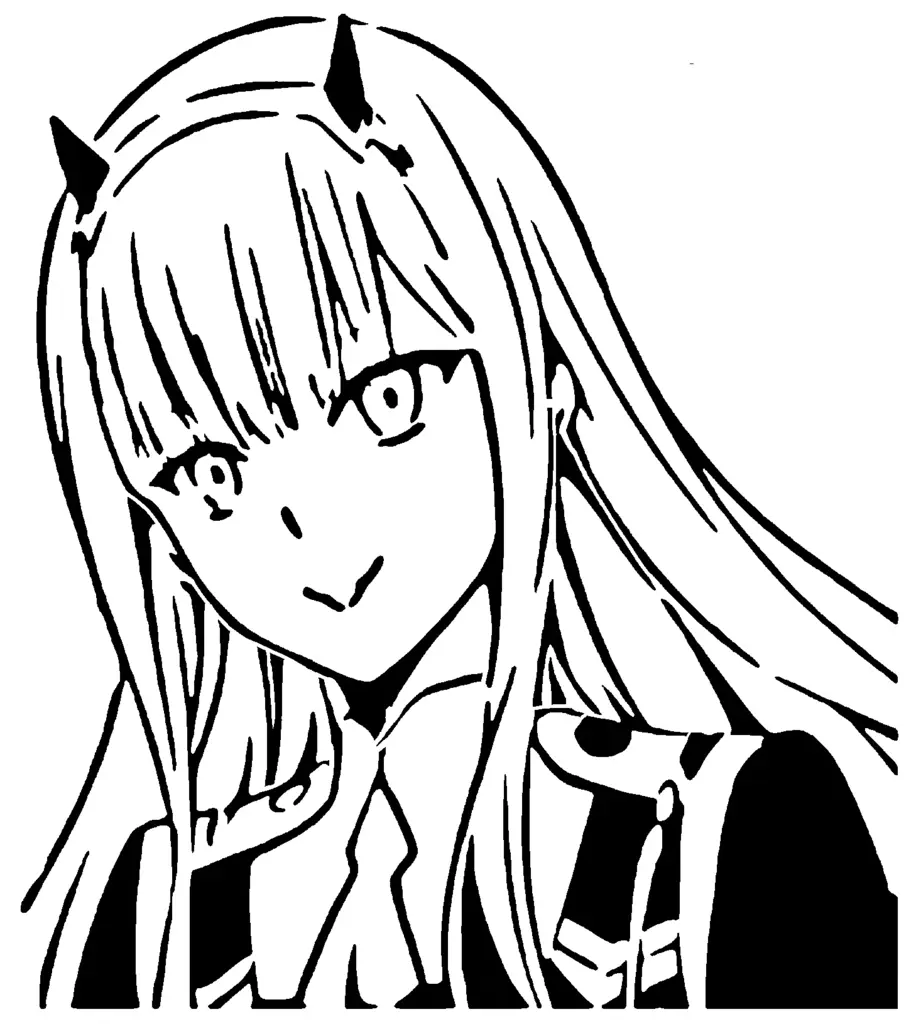 Free Digital Art STL Download - Zero Two stencil 3by SMT_M 🦊