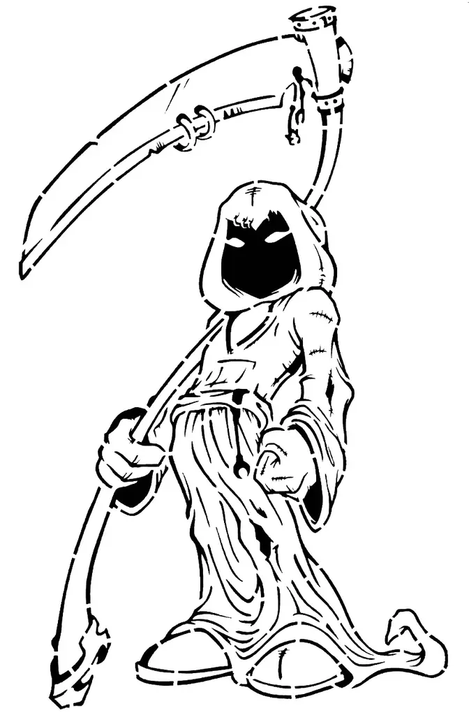 Free Digital Art STL Download - Reaper stencil 7by SMT_M 🦊