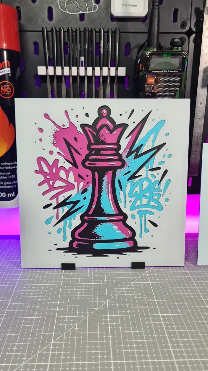 3D Printer Files | 3MF File | Chess Art Graffiti Queen - Hueforge - 4 ...