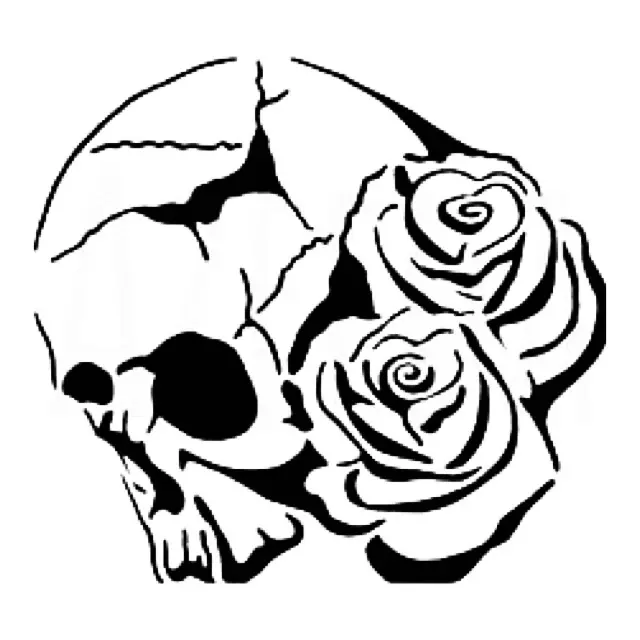 Free Digital Art STL Download - Skull Rose stencilby SMT_M 🦊