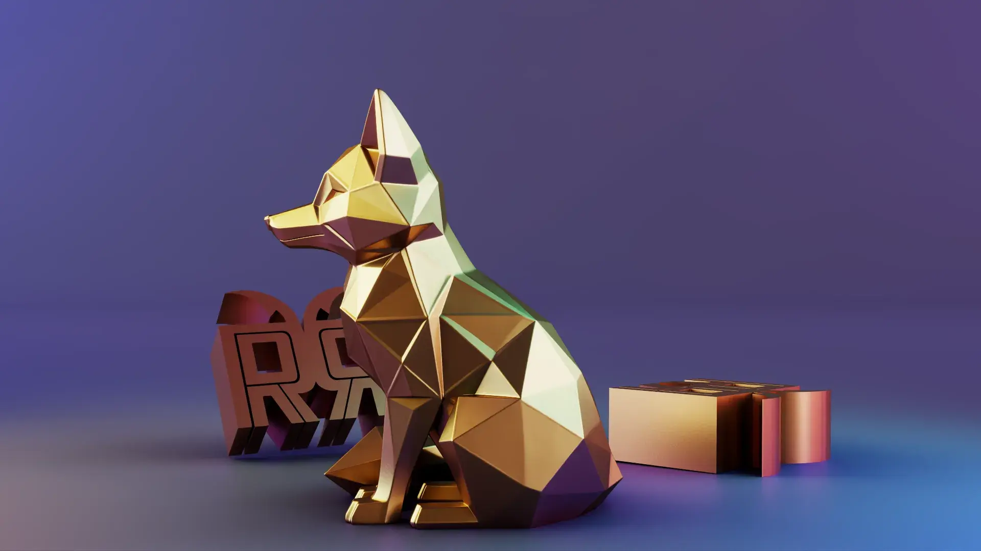 Sculptures & Artworks STL Download - Low Poly Foxby rexer_3d