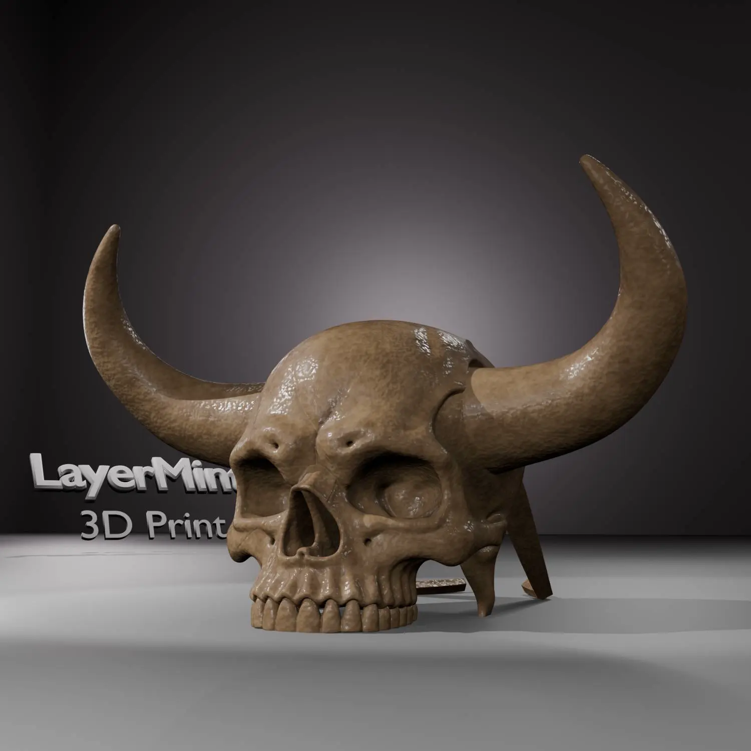 Sculptures & Artworks STL Descarga - Horned Skull Phone Stand STL File ...