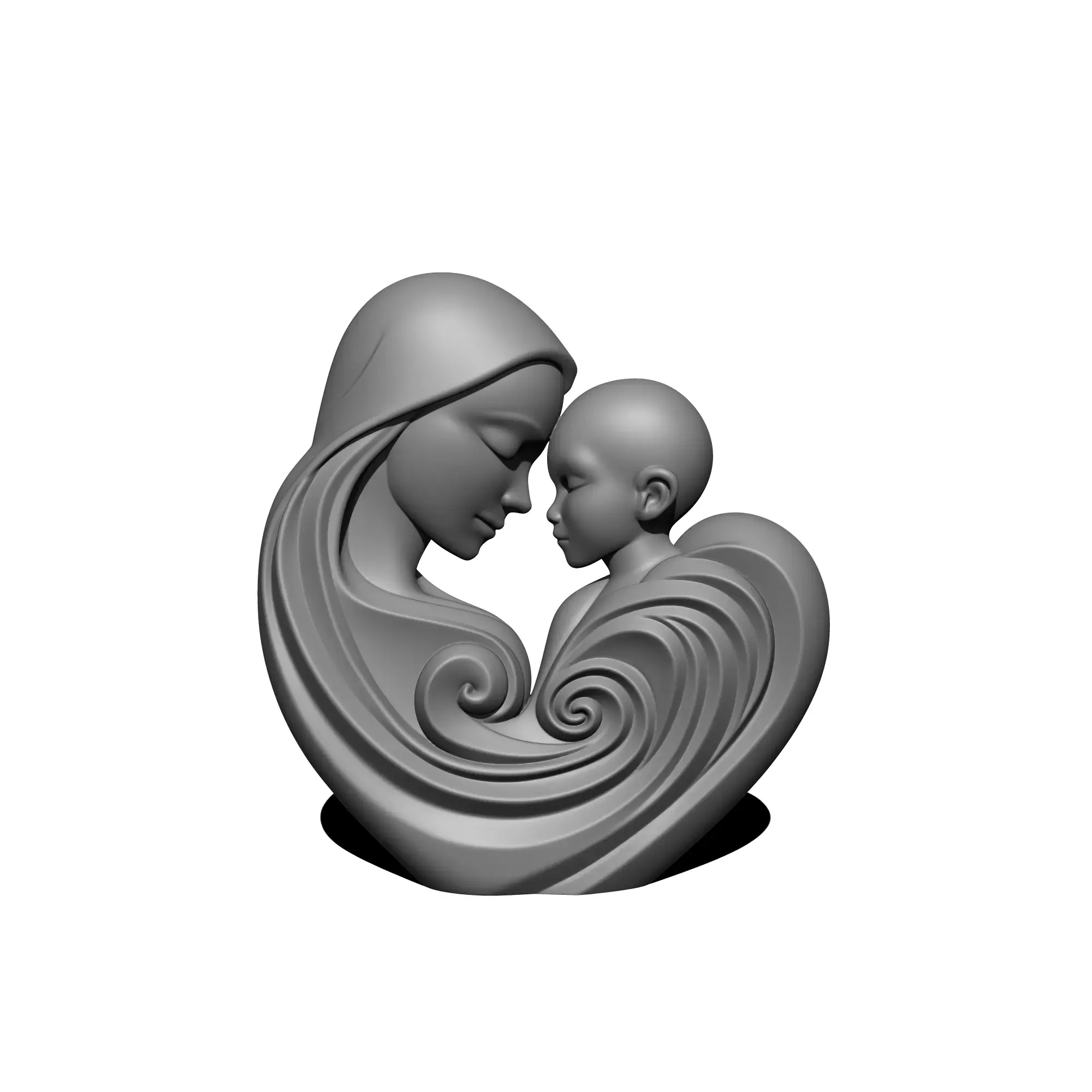 Home Decorations & Ornaments STL Download - Mother and child statueby ...