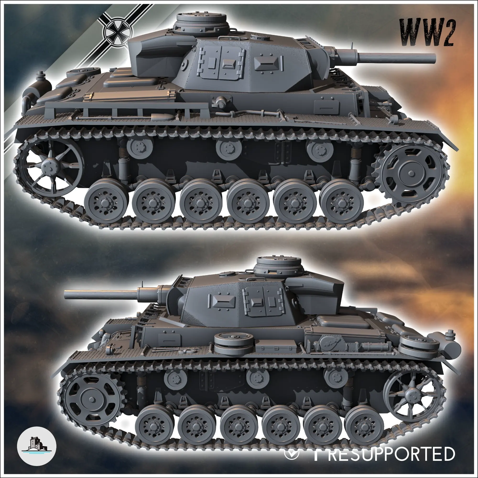 Panzer III Ausf. M Flammpanzer (Sd.Kfz. 141-3 ) - WW2 miniat | 3D ...