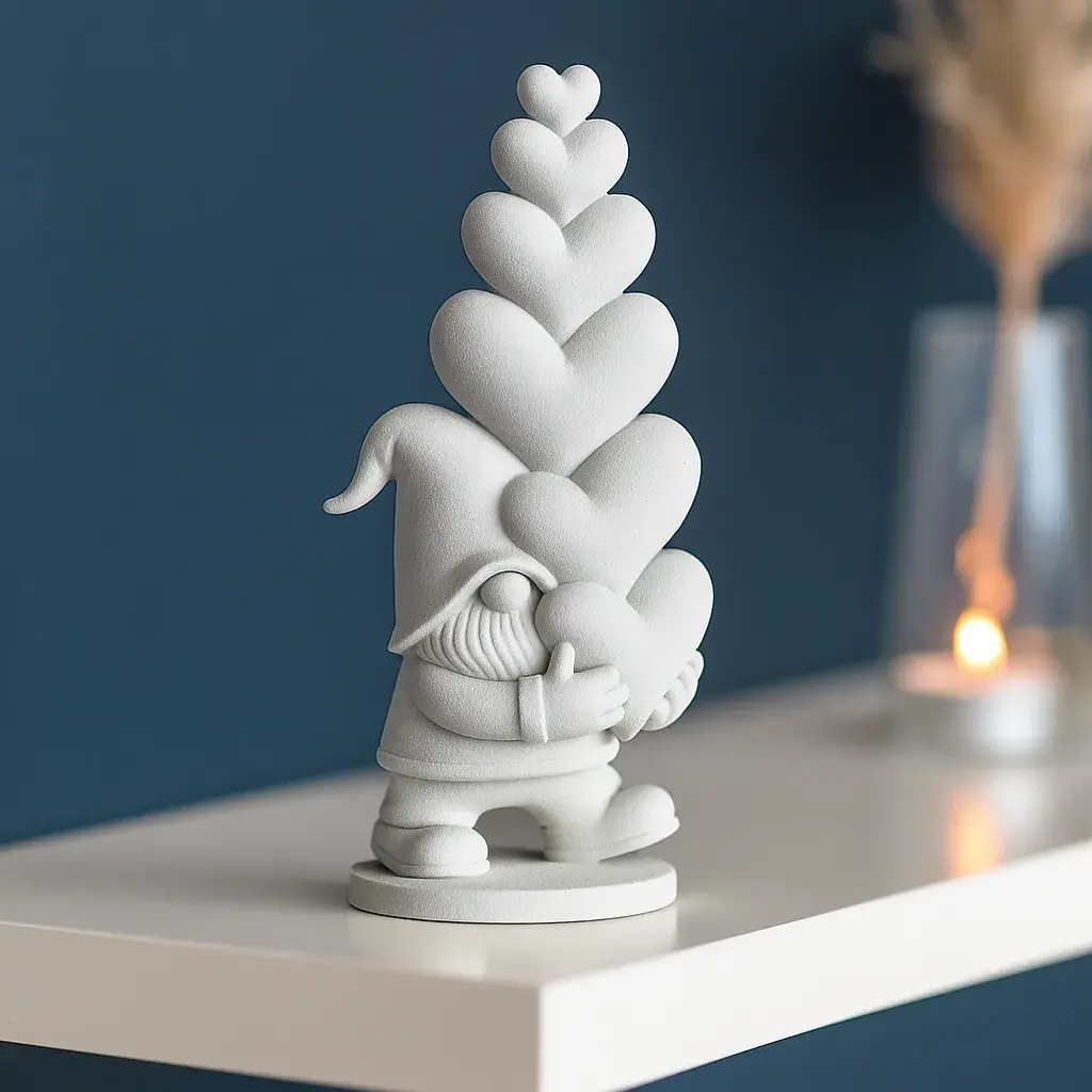 Home Decorations & Ornaments STL Download - Heart Gnome Figureby Woow ...