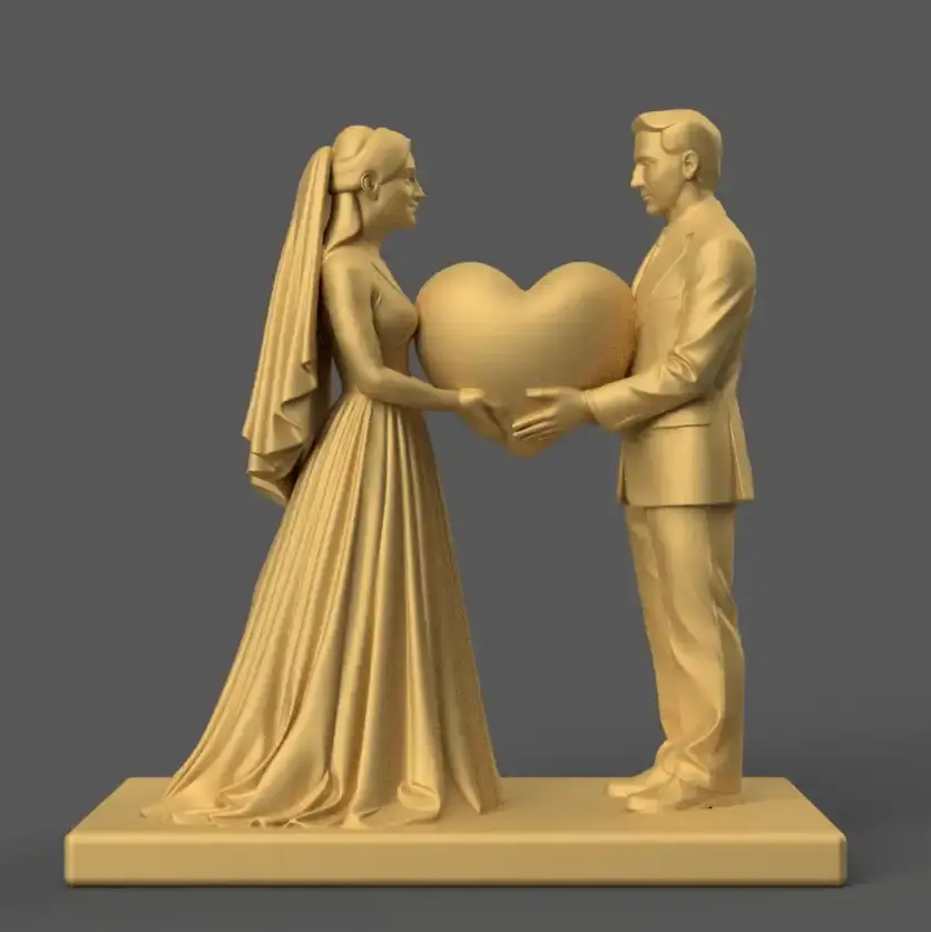 Home Decorations & Ornaments STL Download - Romantic Wedding Couple ...