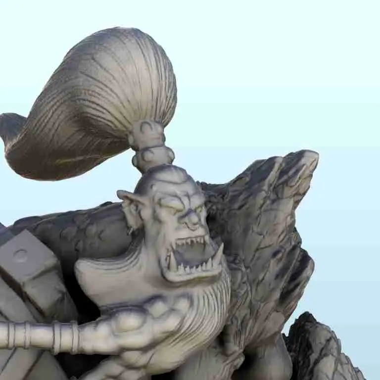 Characters & Creatures STL Download - Orc hero with double axes 11 ...