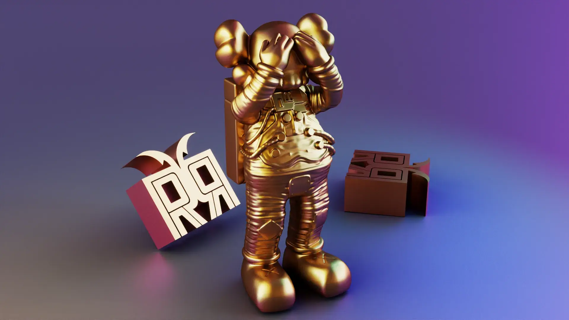 Sculptures & Artworks STL Download - Kaws Astronautby rexer_3d